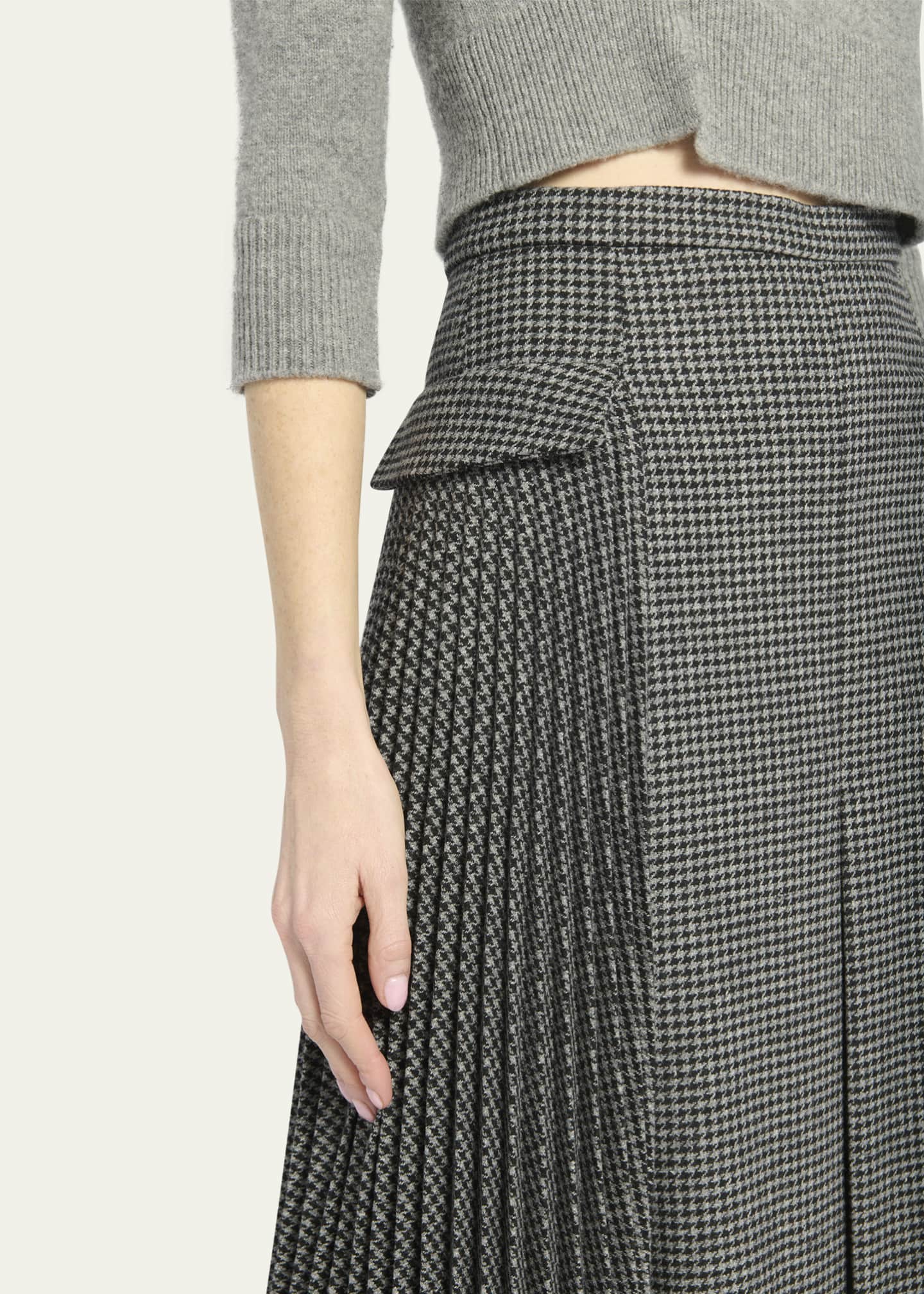 Erdem Wool Midi Skirt with Side Pleated Panels - Bergdorf Goodman