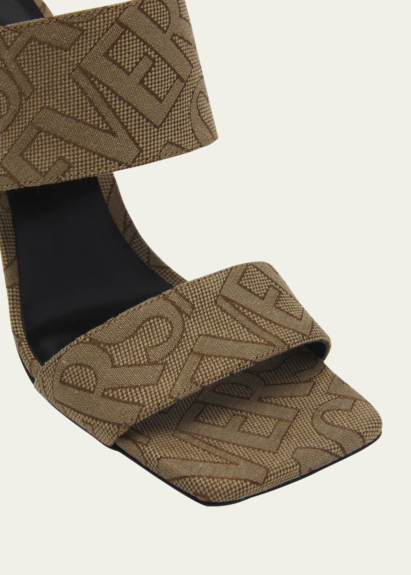 Versace 95mm Monogram Canvas Sandals - Bergdorf Goodman