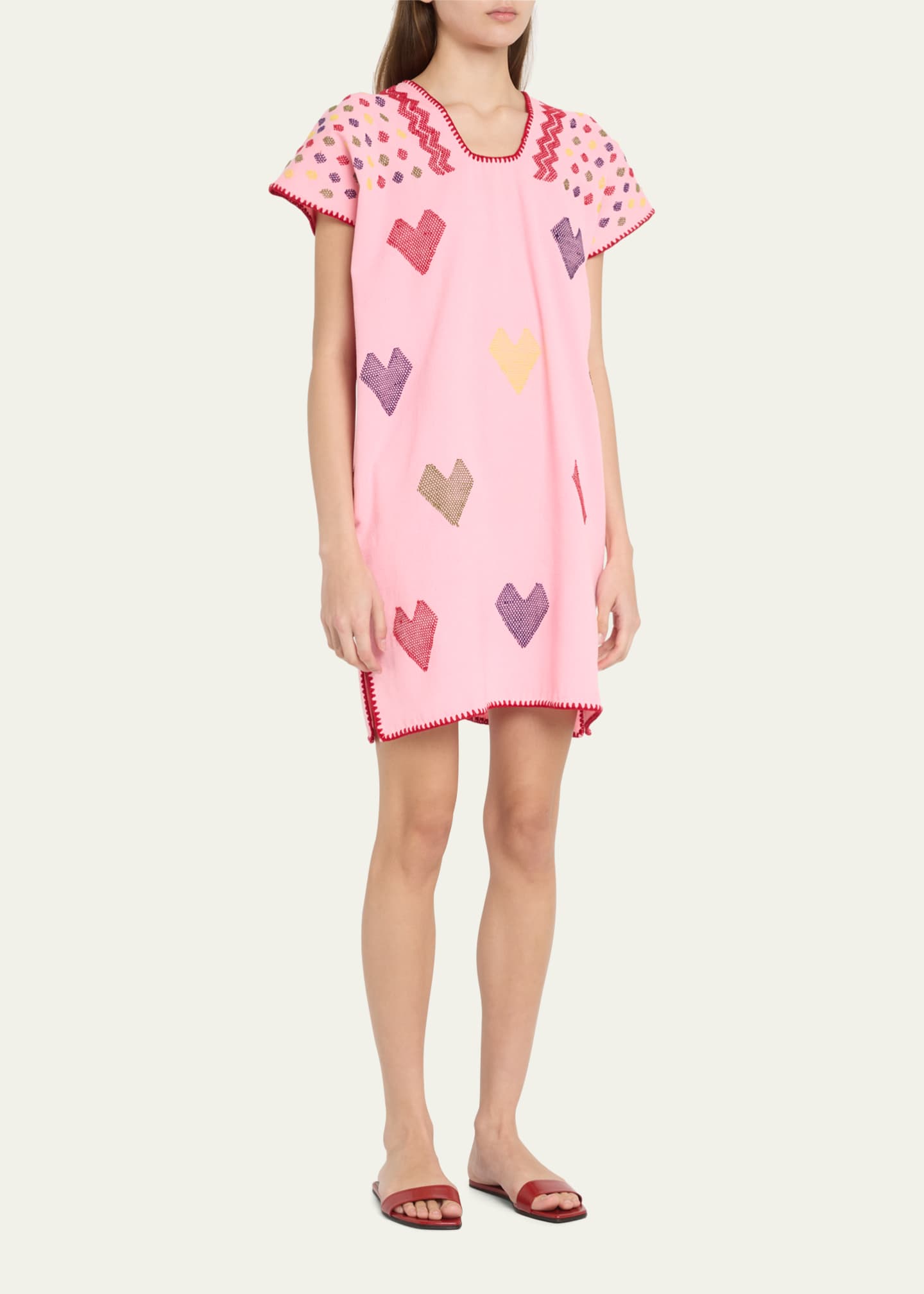 Pippa Holt Single-Panel Multicolor Embroidered Mini Kaftan - Bergdorf ...