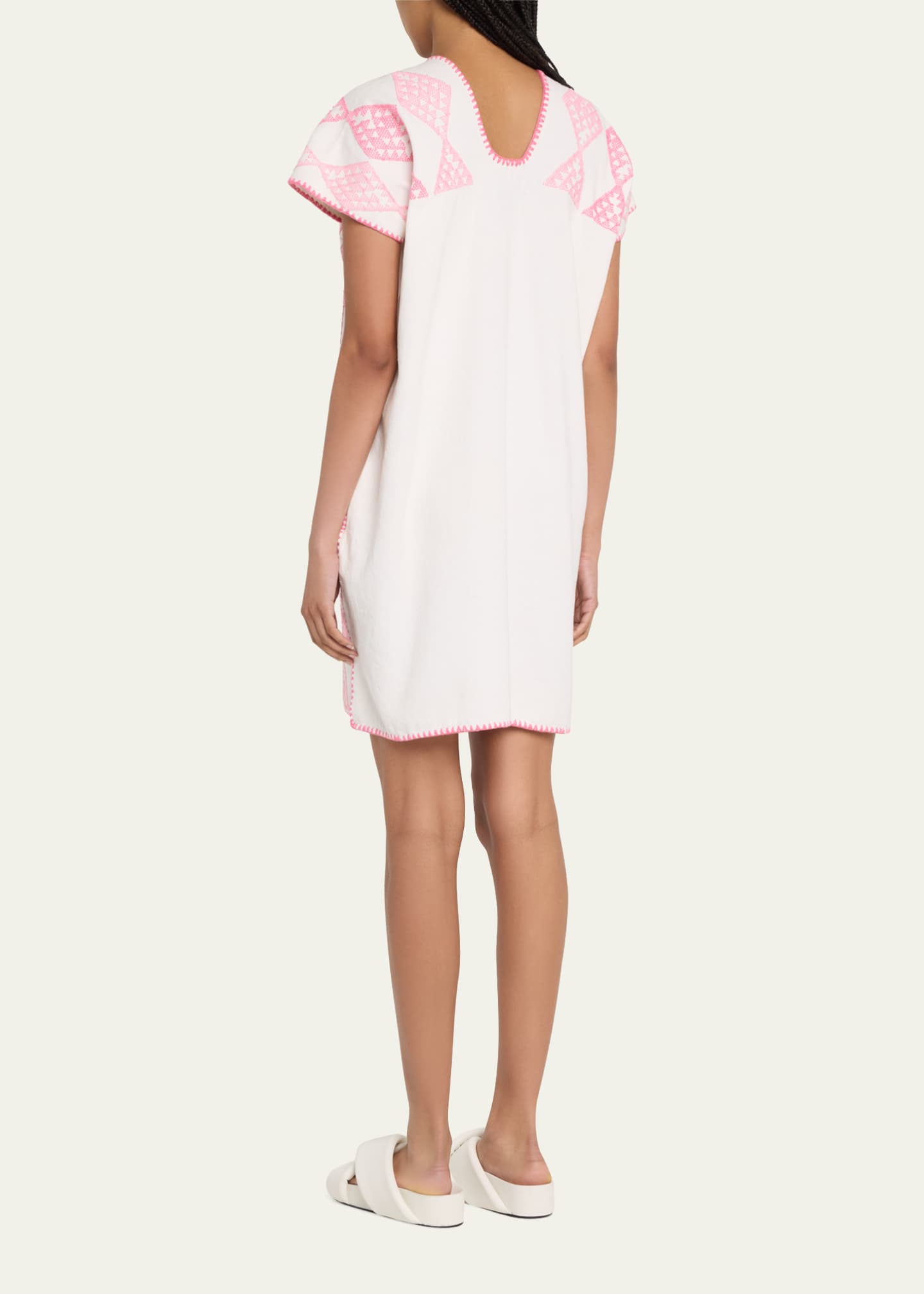 Pippa Holt Single-Panel Duck Embroidered Mini Kaftan - Bergdorf Goodman