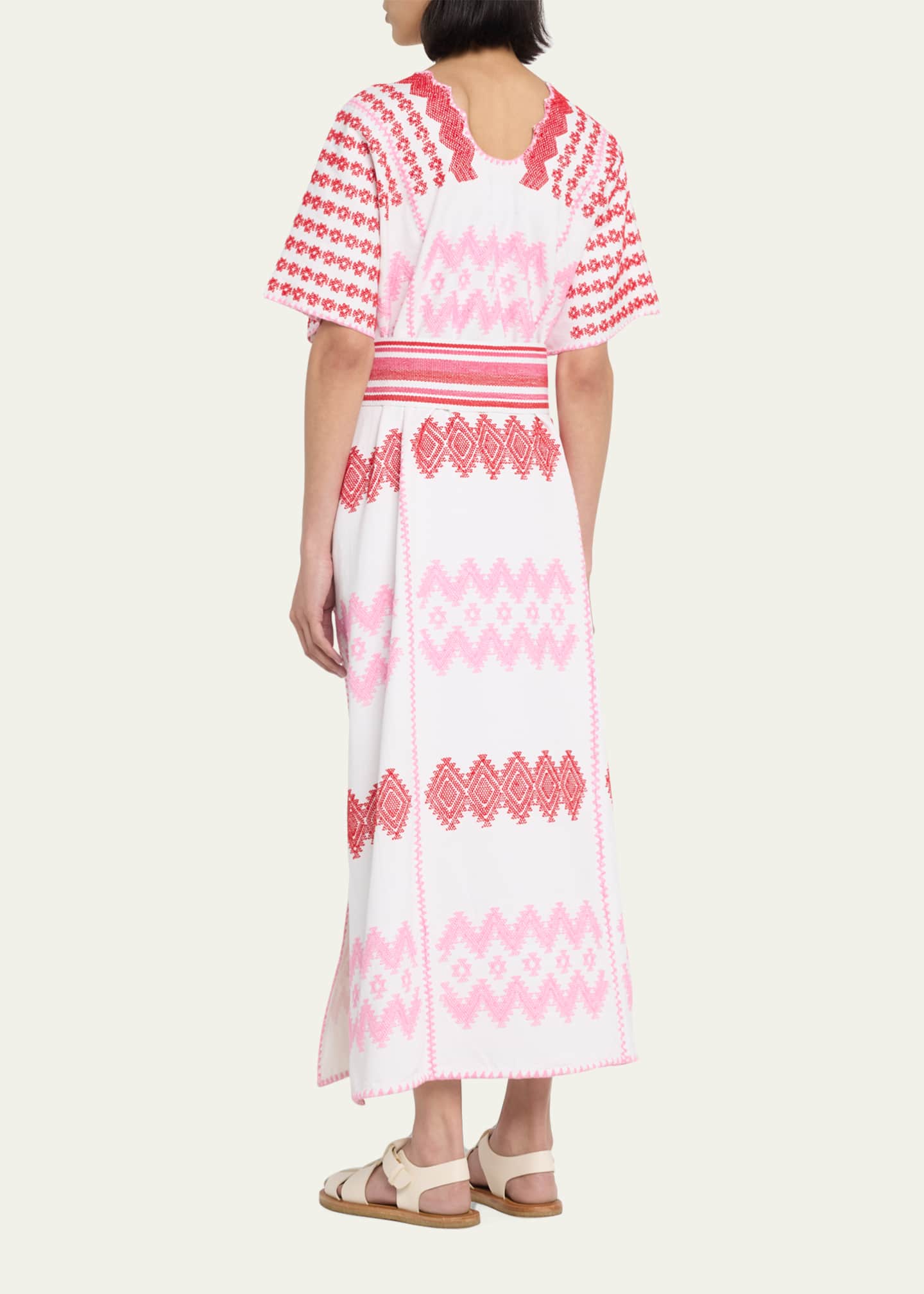 Pippa Holt Three-Panel Embroidered Midi Kaftan - Bergdorf Goodman