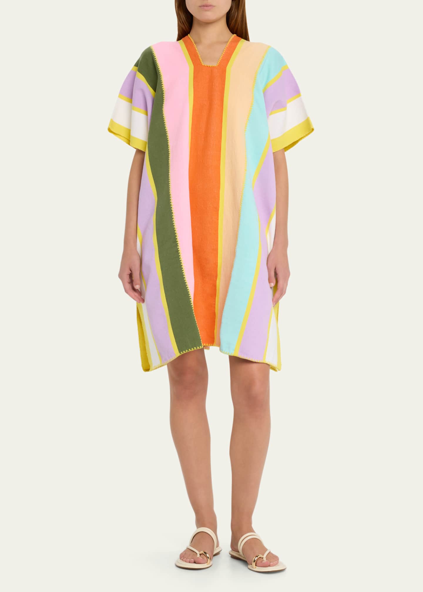 Pippa Holt Three-Panel Multi-Stripe Mini Kaftan - Bergdorf Goodman