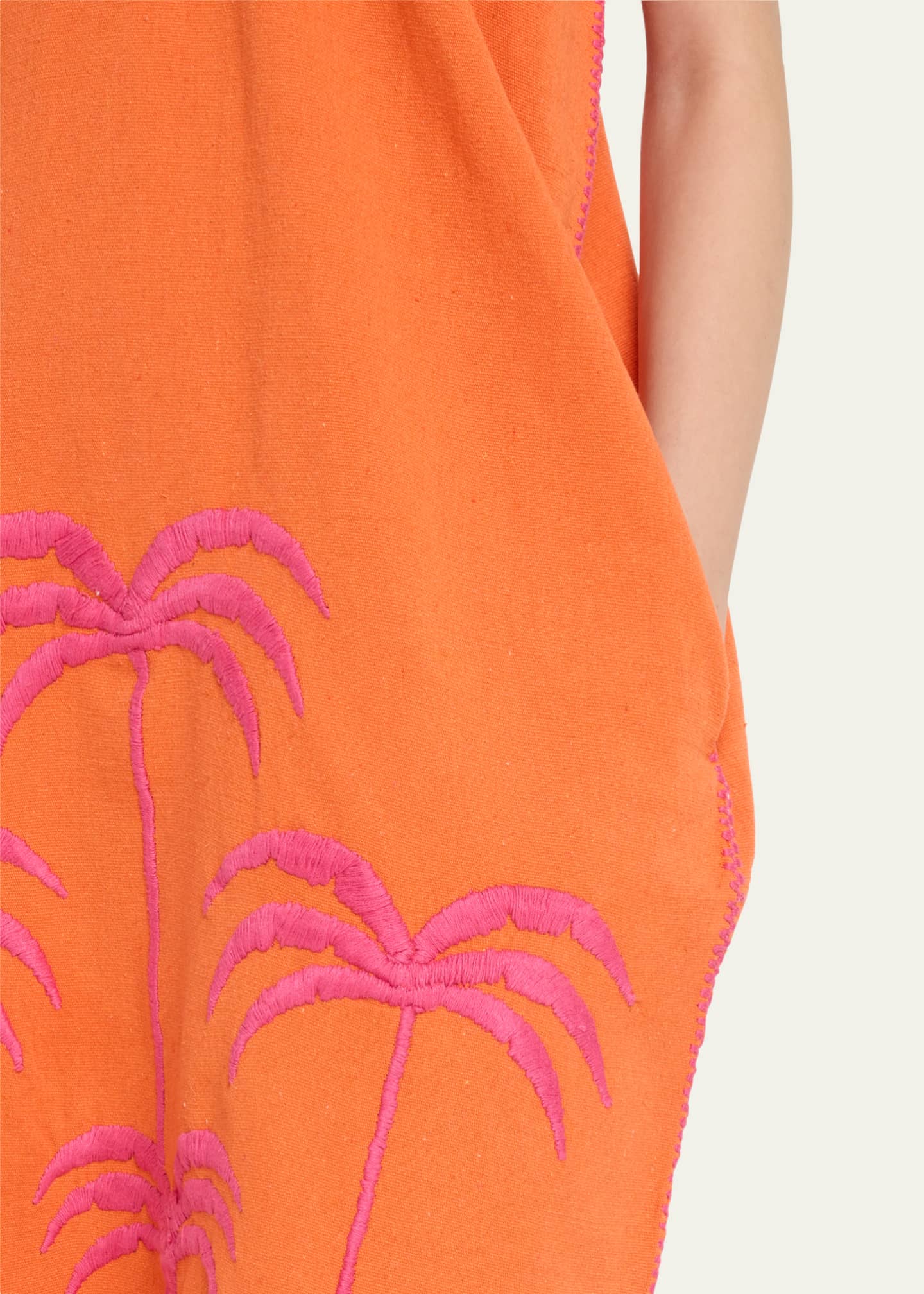 Pippa Holt Single-Panel Palm Tree Embroidered Midi Kaftan - Bergdorf ...