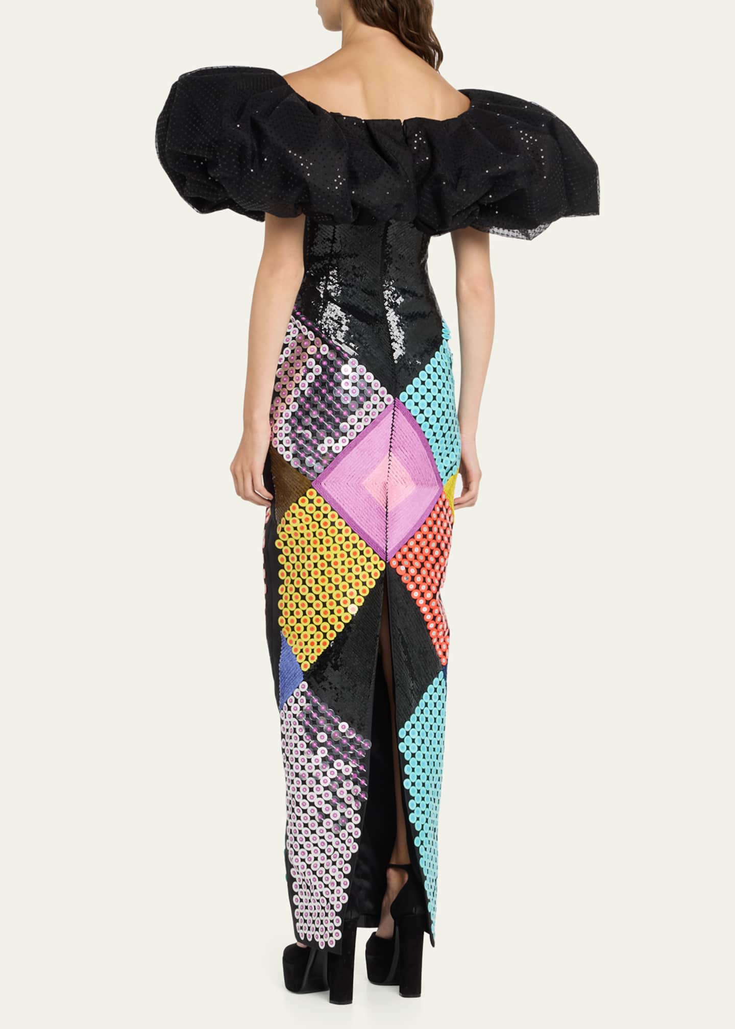 CHRISTOPHER JOHN ROGERS Embellished Off-Shoulder Column Gown - Bergdorf ...