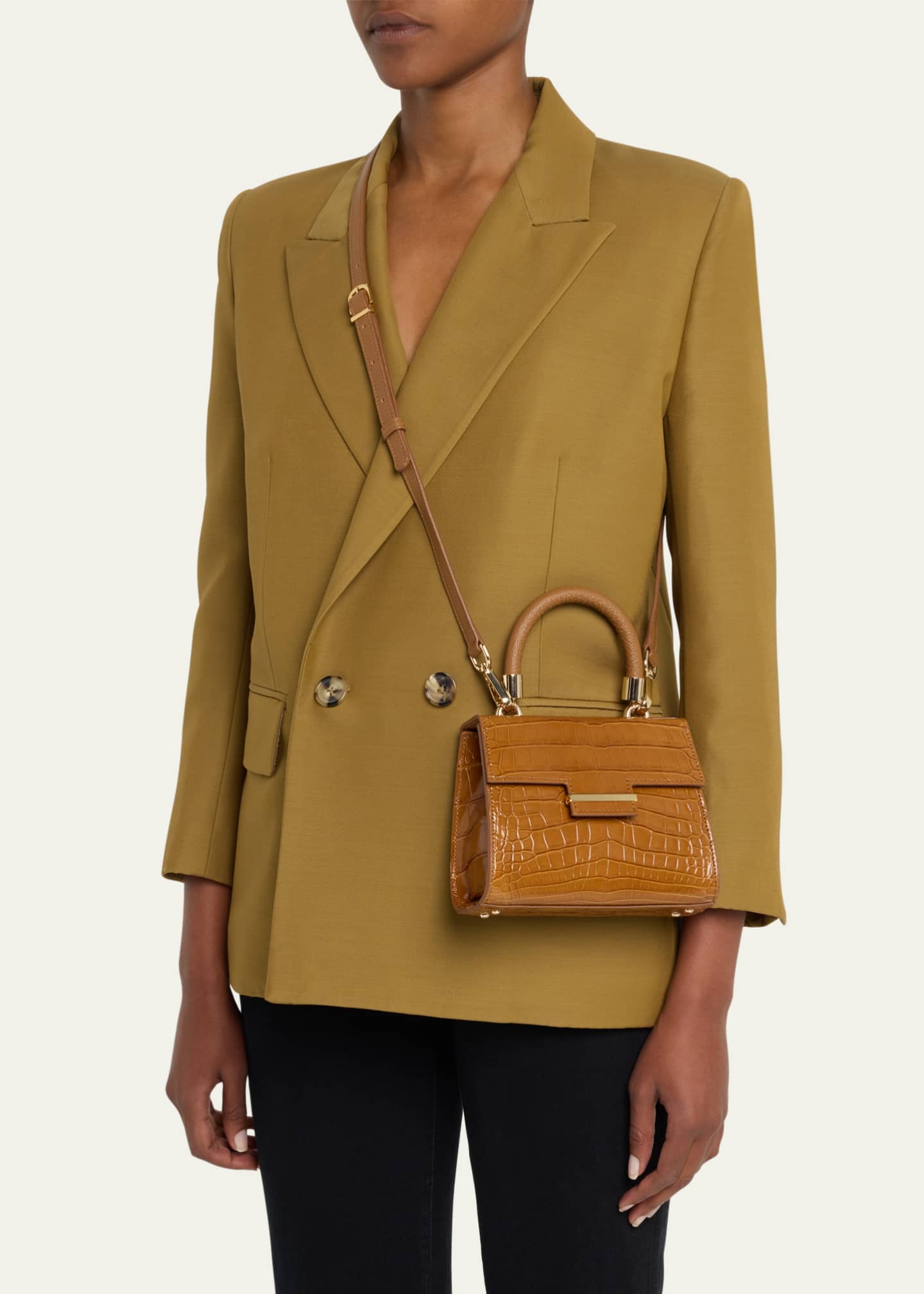Maria Oliver Michelle Mini Alligator Top-Handle Bag - Bergdorf Goodman