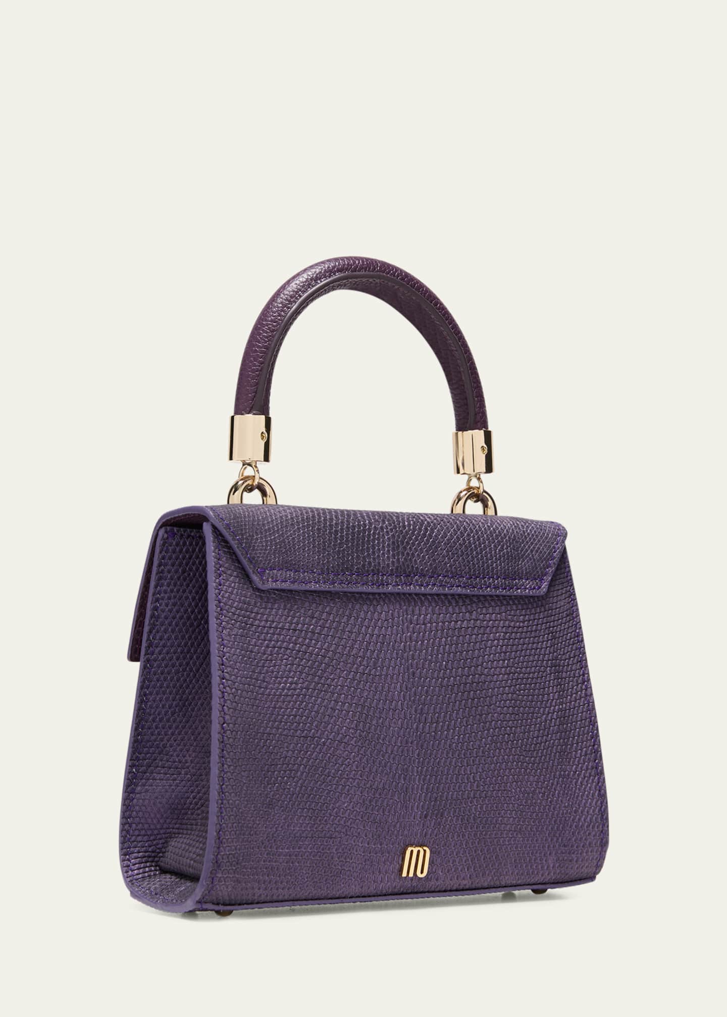Maria Oliver Michelle Mini Lizard Top-Handle Bag - Bergdorf Goodman