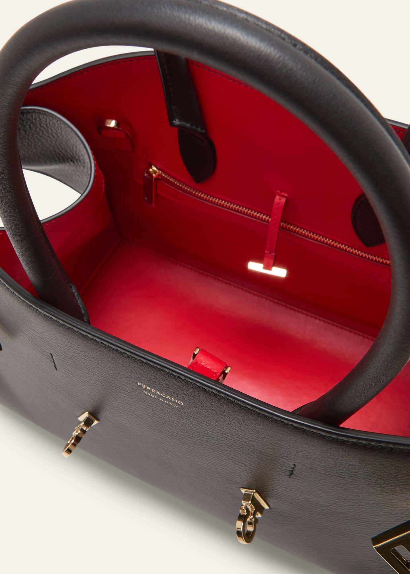 Ferragamo Small Hug Leather Top-Handle Bag - Bergdorf Goodman