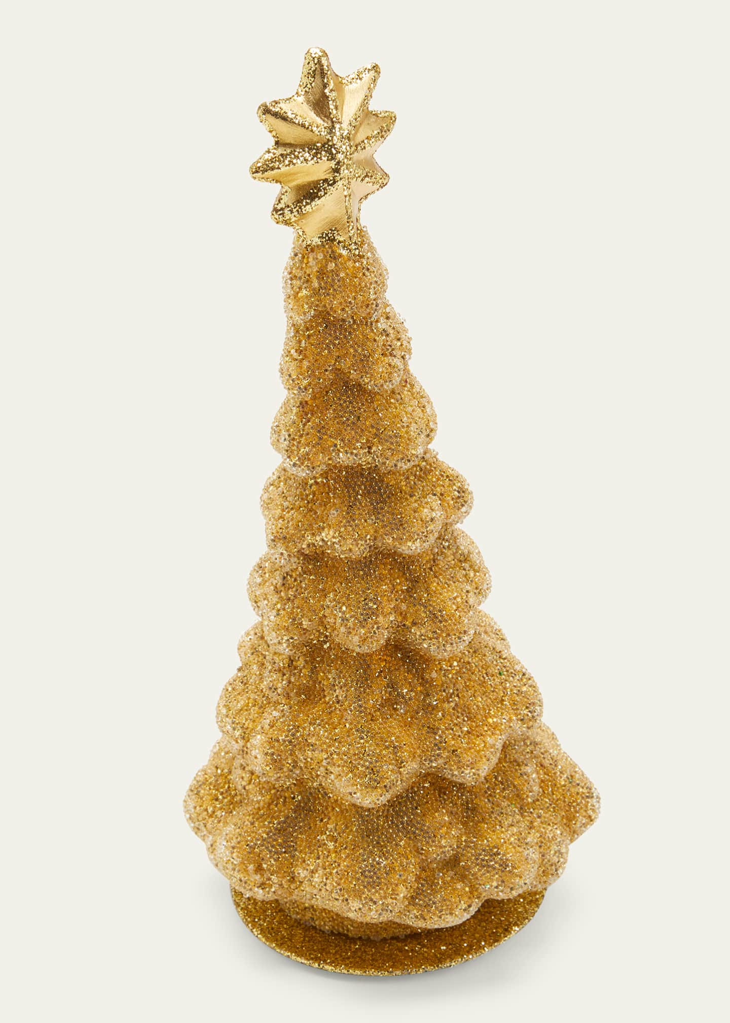 Bergdorf Goodman Gold Beaded Tree with Gold Star Christmas Decoration - Bergdorf Goodman