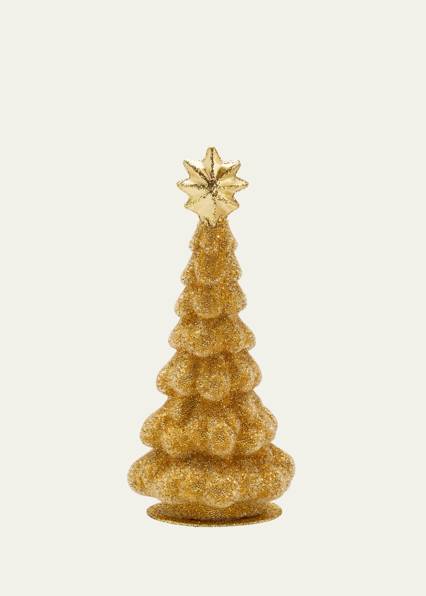 Bergdorf Goodman Gold Beaded Tree with Gold Star Christmas Decoration - Bergdorf Goodman
