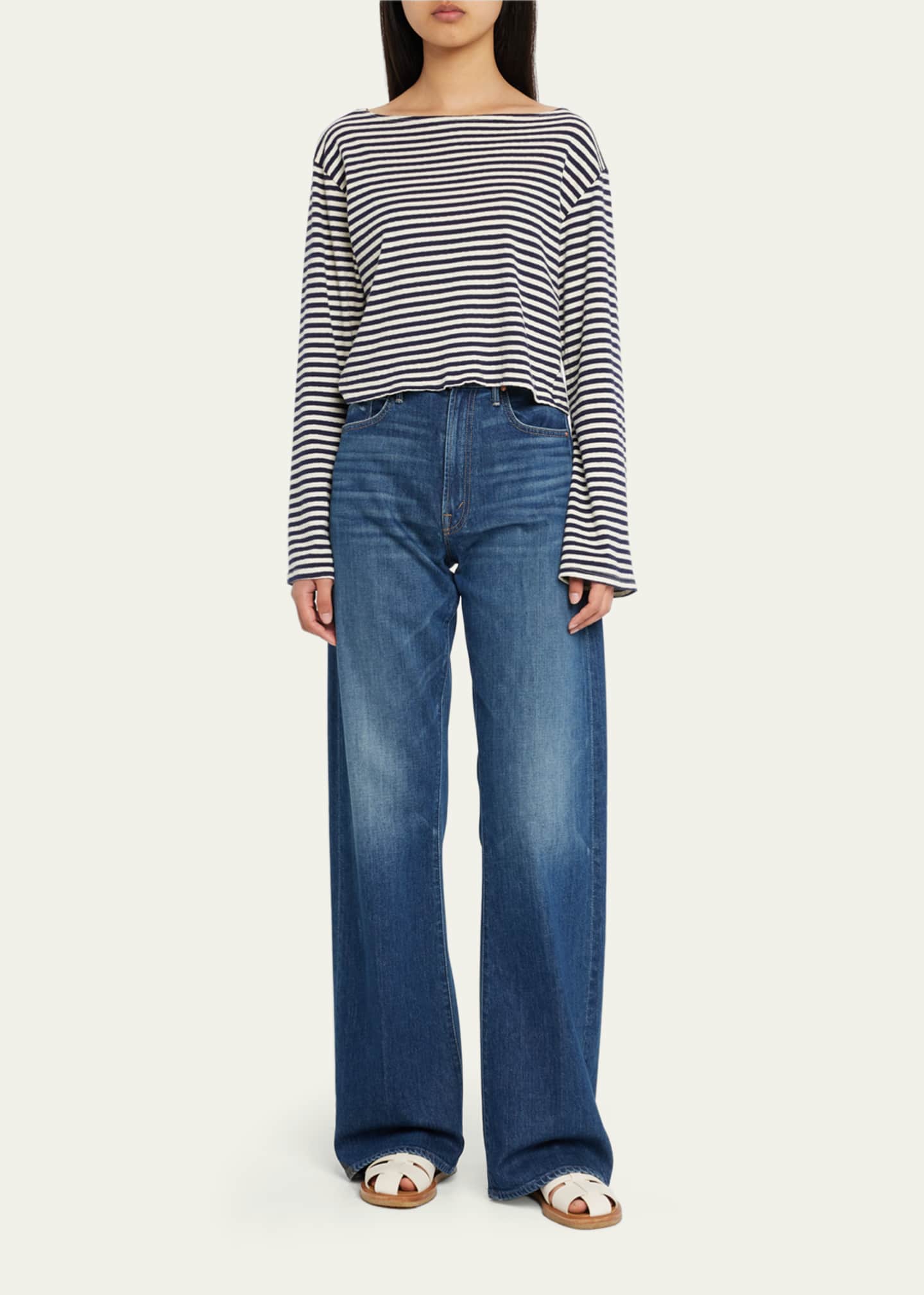 MOTHER The Skipper Bell Striped Top - Bergdorf Goodman