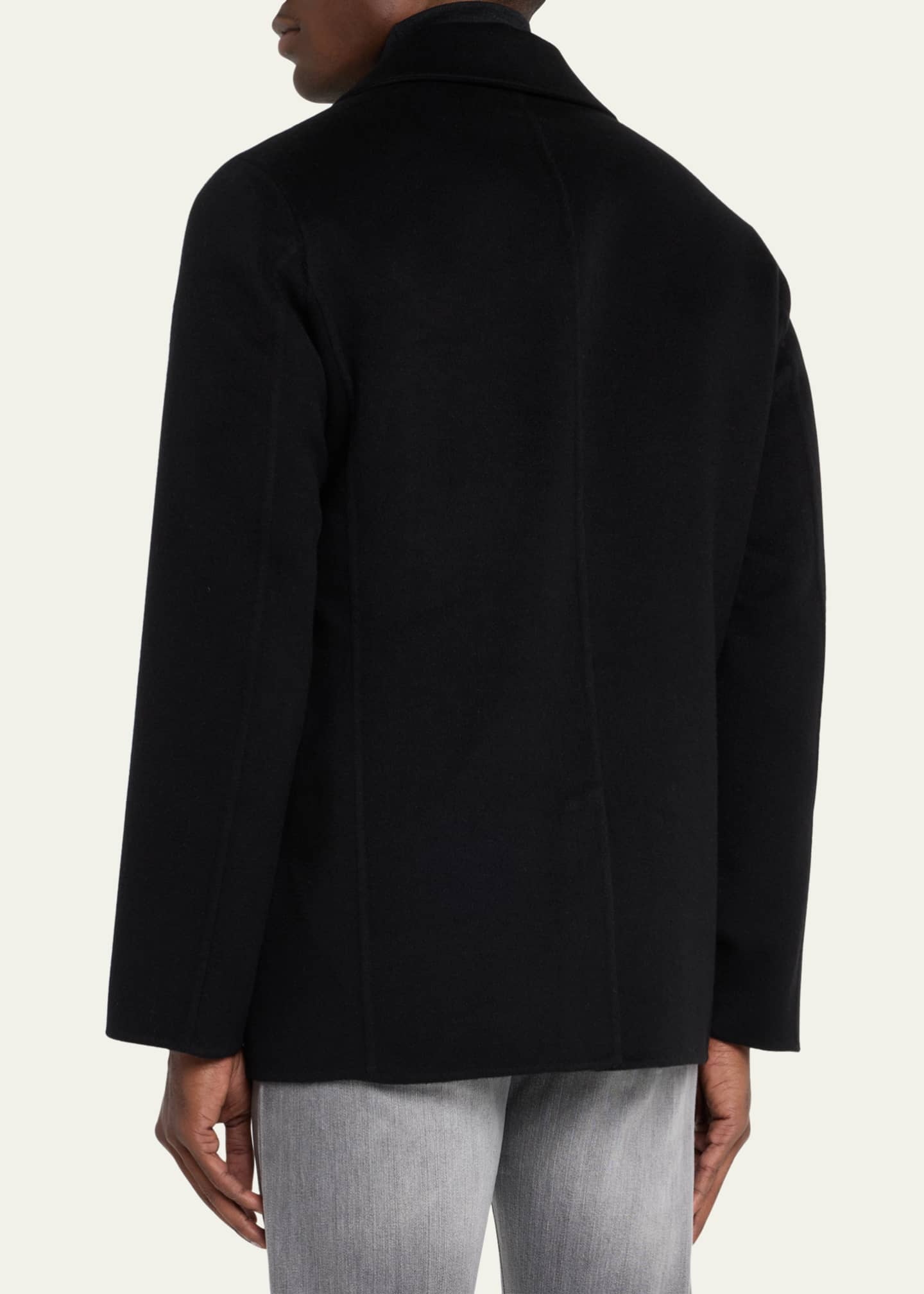 Kiton Men's Classic Wool-Cashmere Pea Coat - Bergdorf Goodman