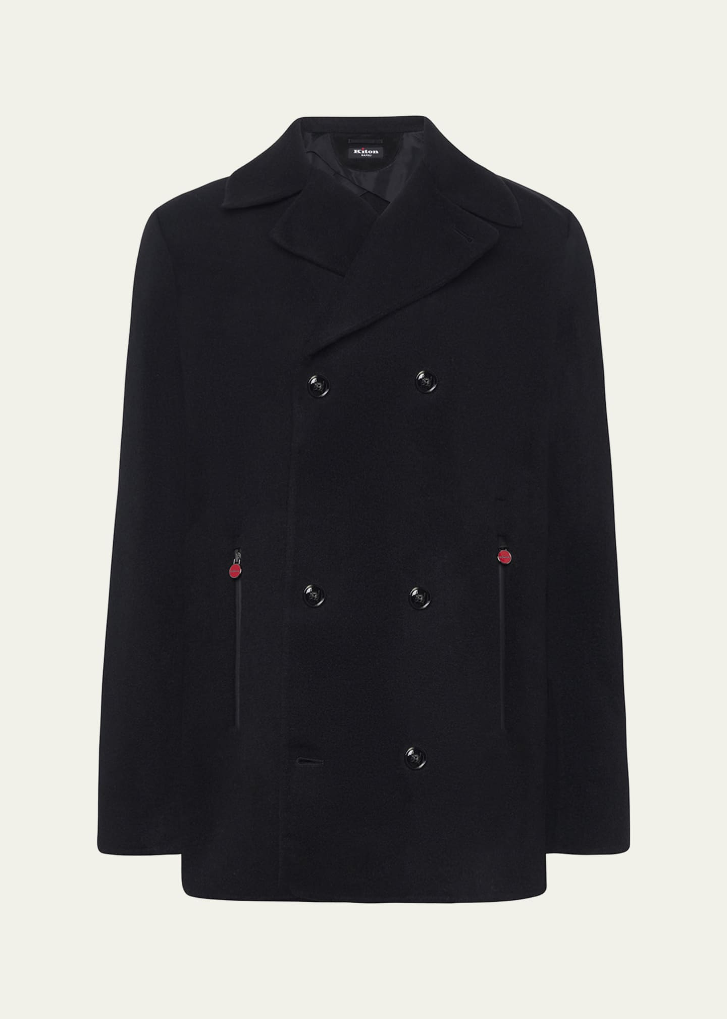 Kiton Men's Classic Wool-Cashmere Pea Coat - Bergdorf Goodman