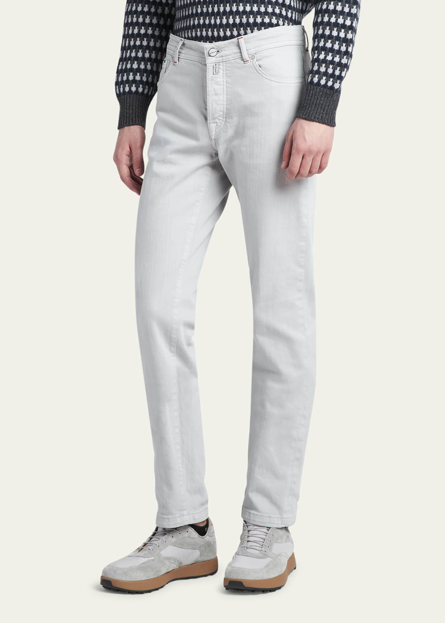 Kiton Men's Solid Cotton-Cashmere Jeans - Bergdorf Goodman