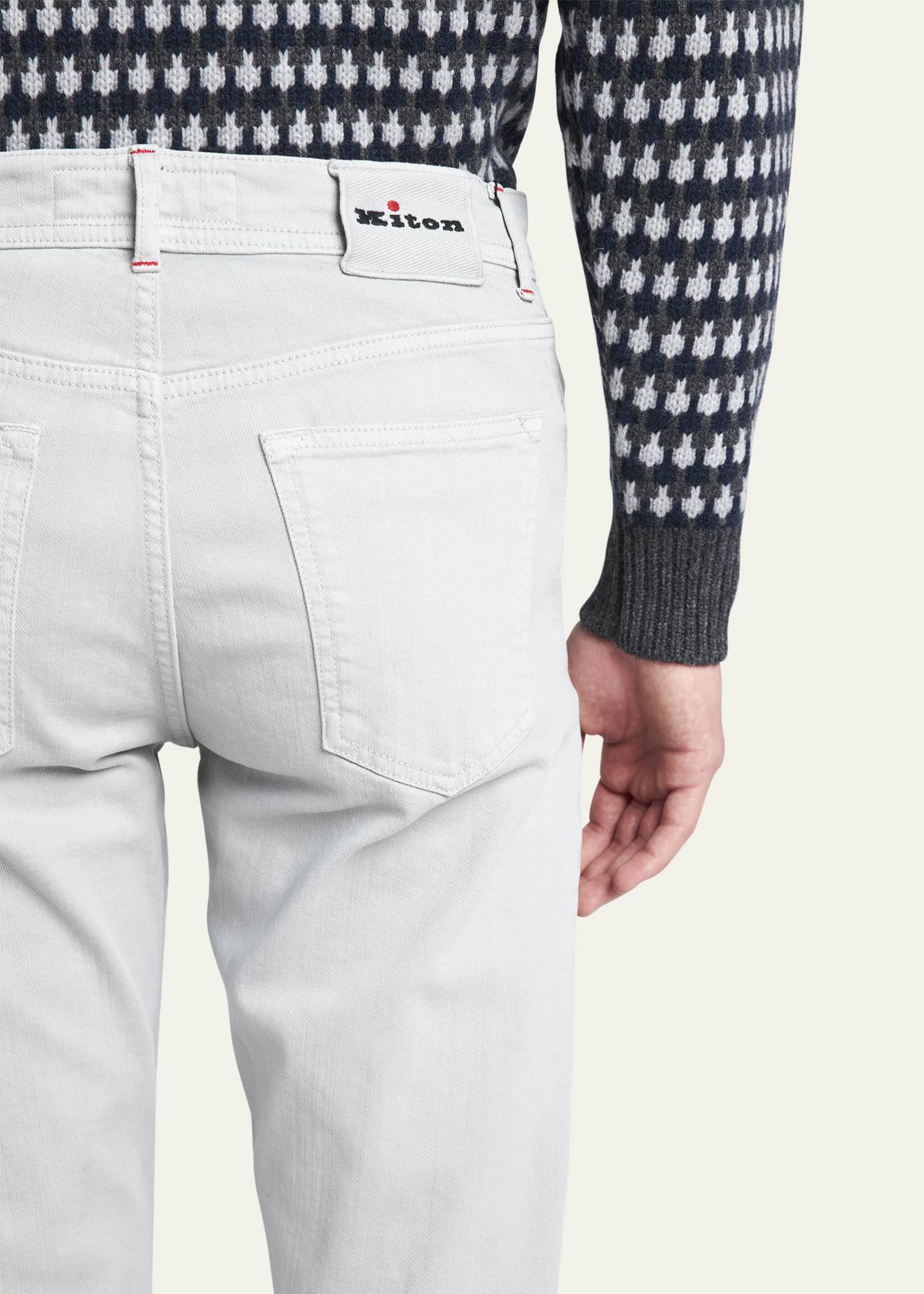 Kiton Men's Solid Cotton-Cashmere Jeans - Bergdorf Goodman