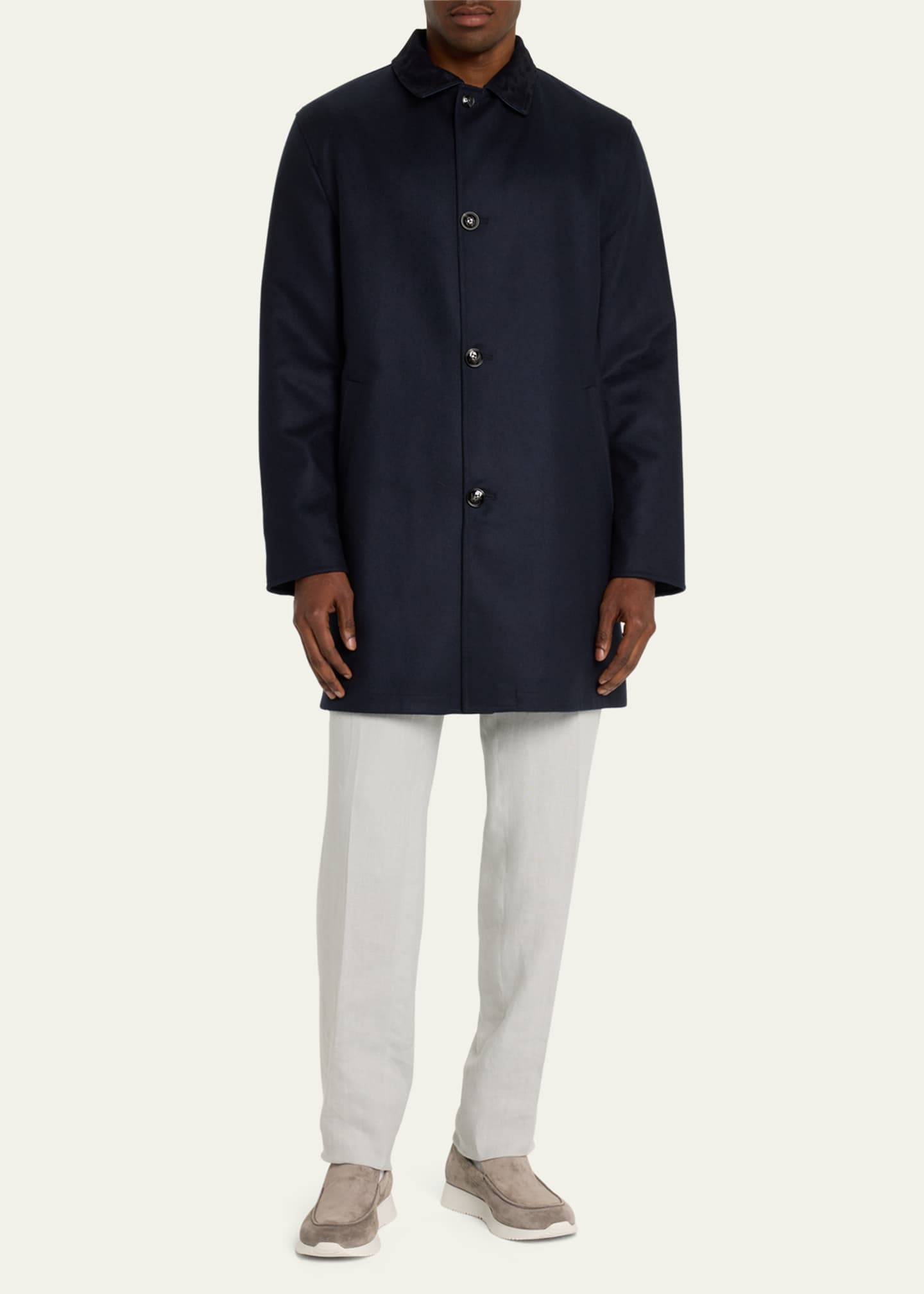 Kiton Men's Reversible Cashmere Rain Coat - Bergdorf Goodman