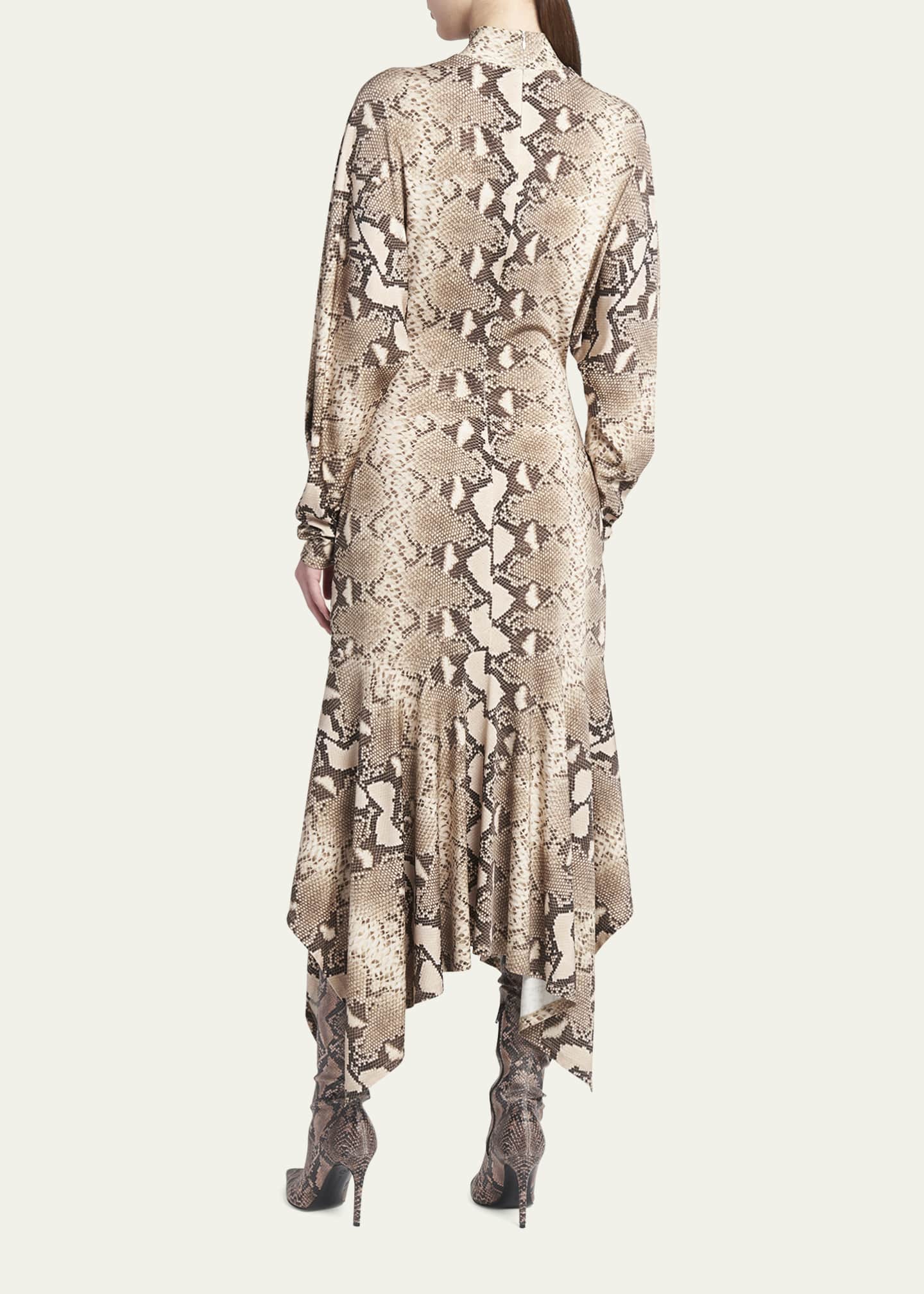 Stella McCartney Python-Print Knit Handkerchief Midi Dress - Bergdorf ...