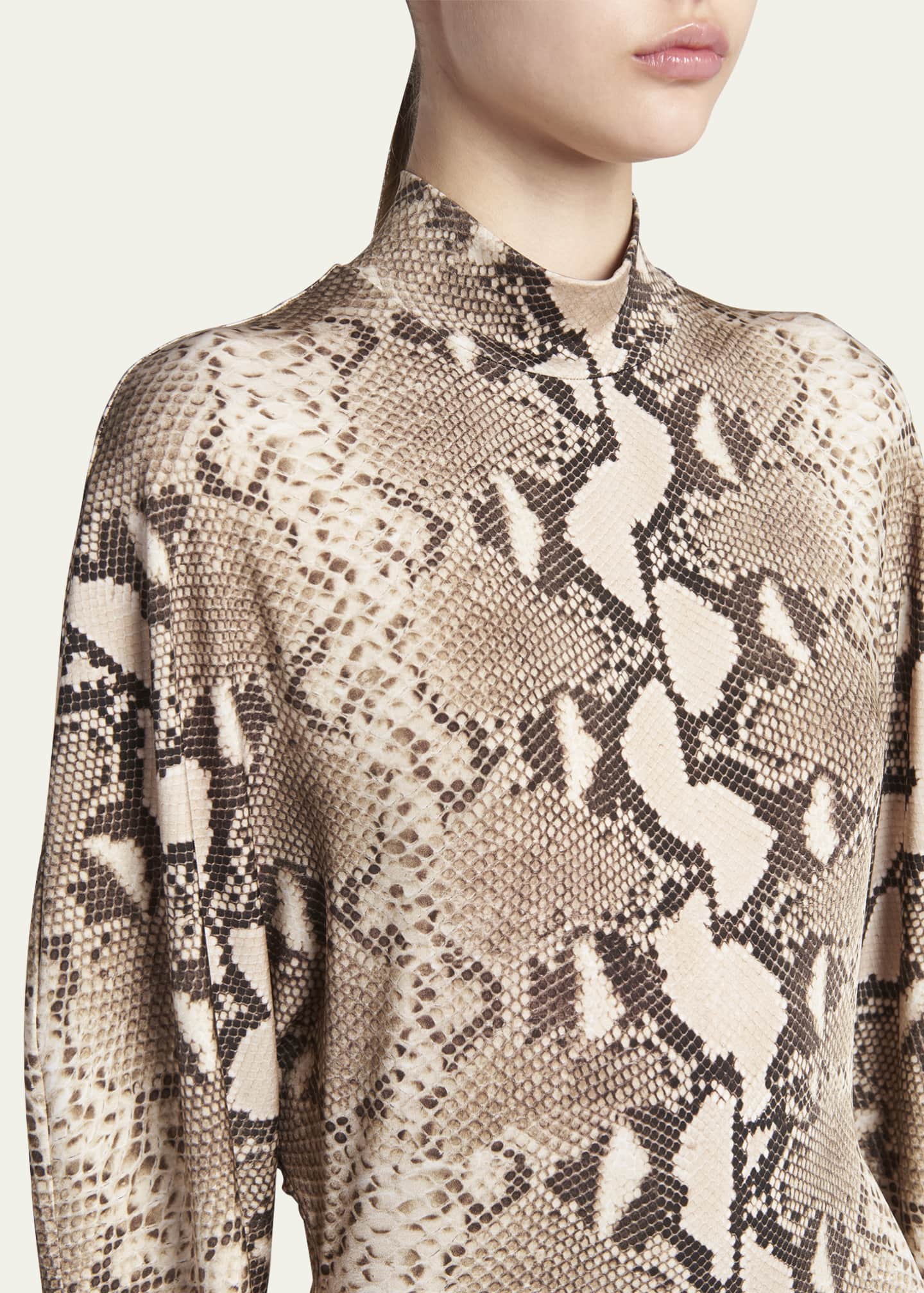 Stella McCartney Python-Print Knit Handkerchief Midi Dress - Bergdorf ...