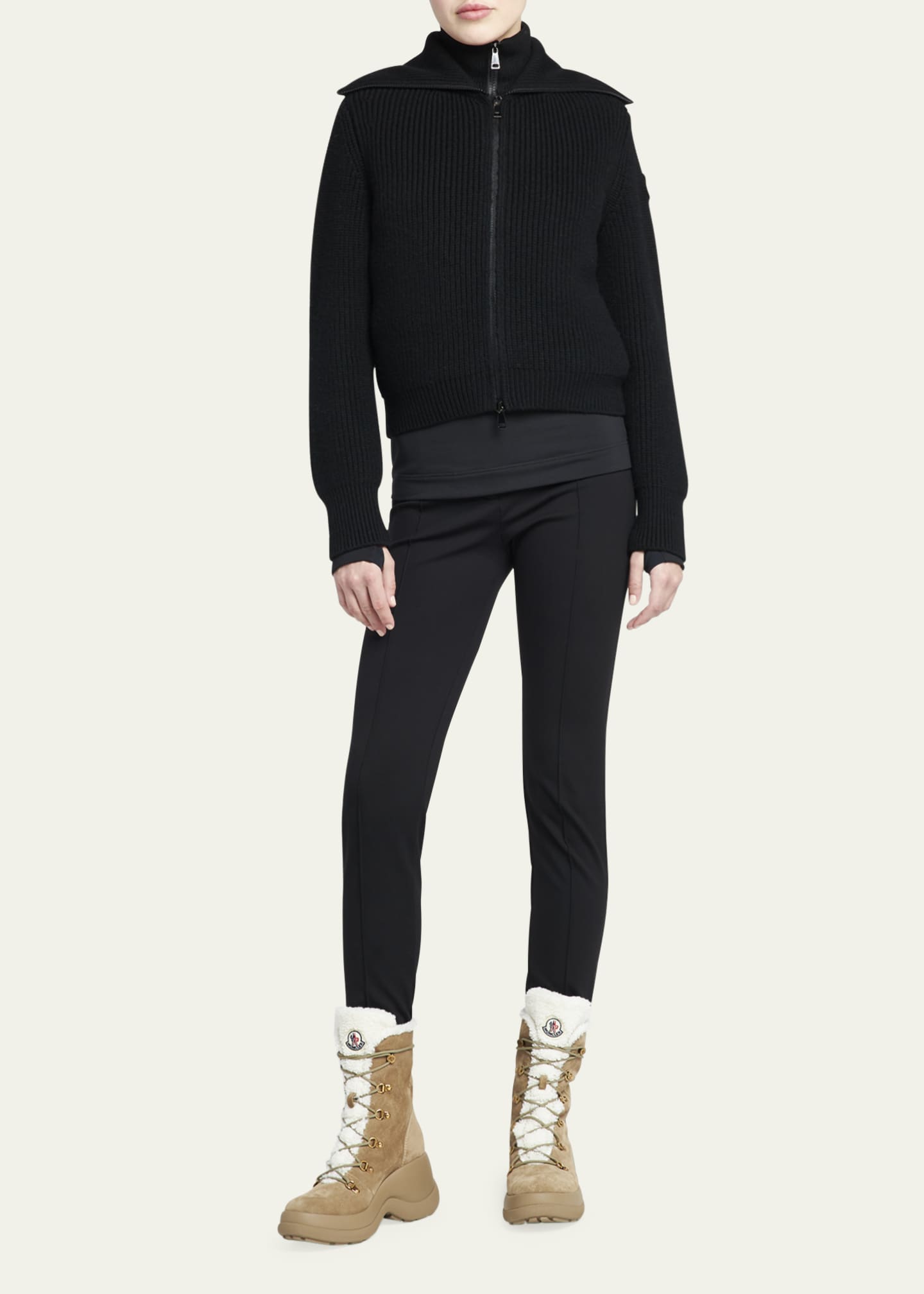 Moncler Resile Suede Faux Fur Trek Boots - Bergdorf Goodman