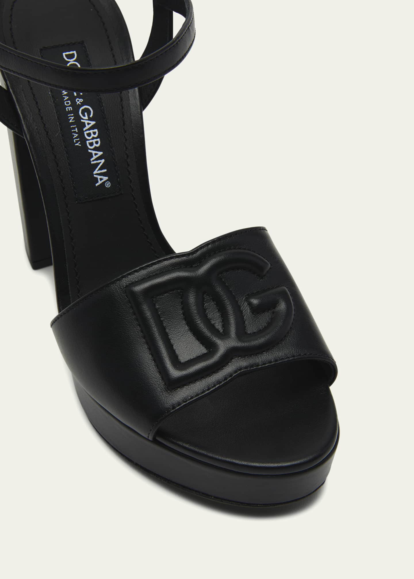 Dolce&Gabbana DG Leather Platform Sandals - Bergdorf Goodman