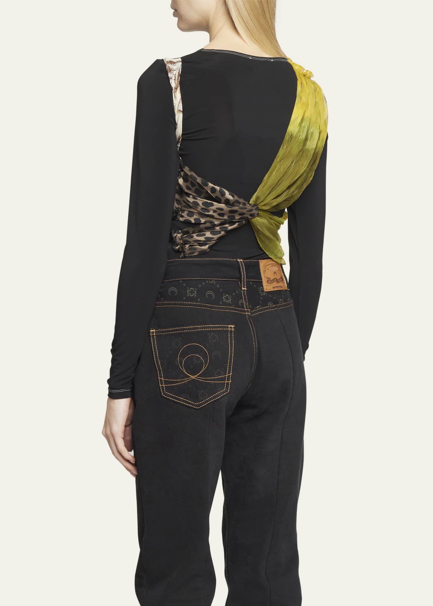 Marine Serre Regenerated Silk Scarves Draped Overlay Top - Bergdorf Goodman