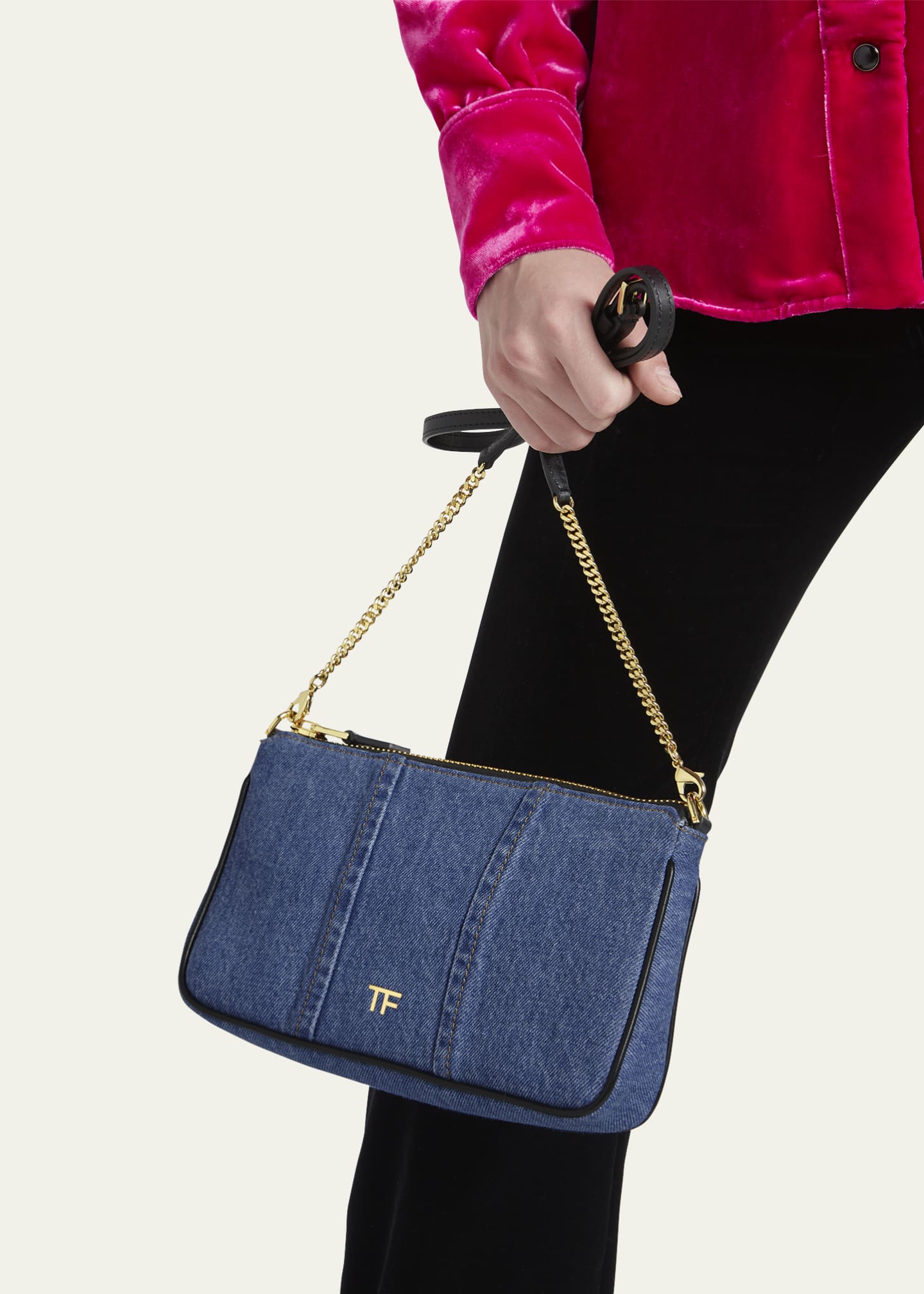 TOM FORD TF Mini Denim Shoulder Bag - Bergdorf Goodman