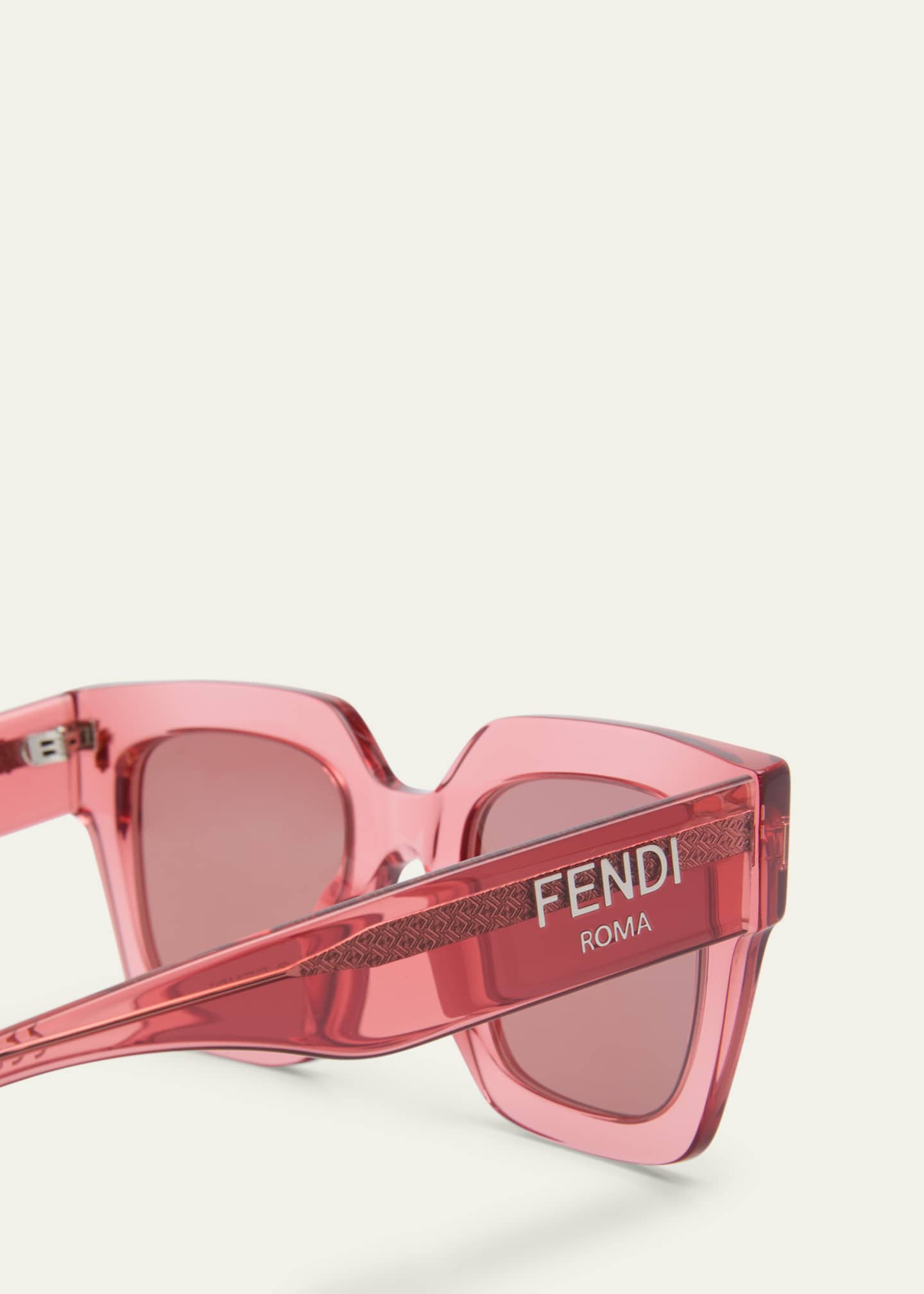 Fendi Fendi Roma Pink Square Acetate Sunglasses - Bergdorf Goodman