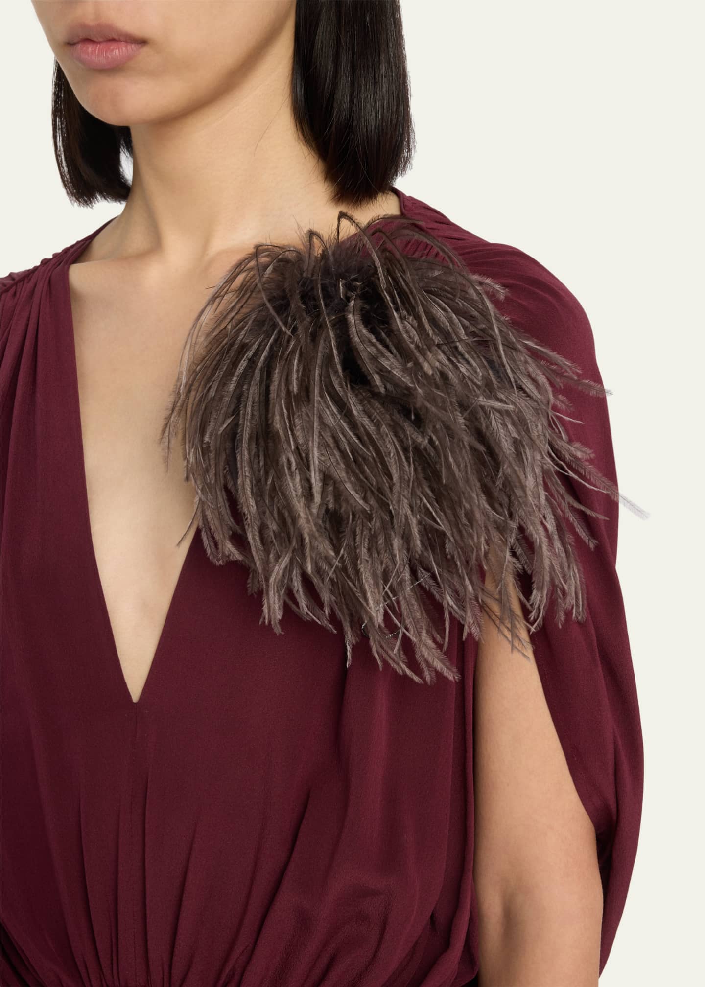 INDRESS Ostrich Feather Brooch - Bergdorf Goodman