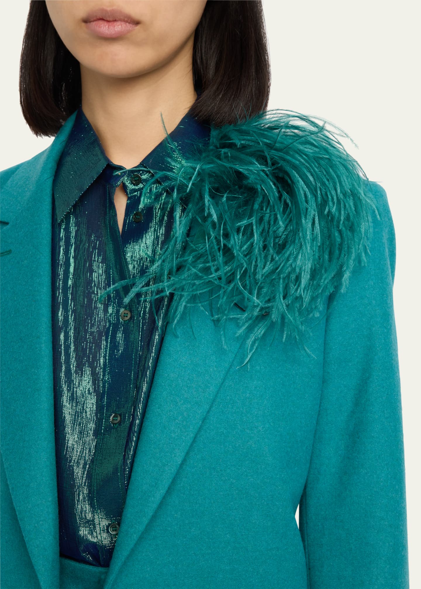 INDRESS Ostrich Feather Brooch - Bergdorf Goodman