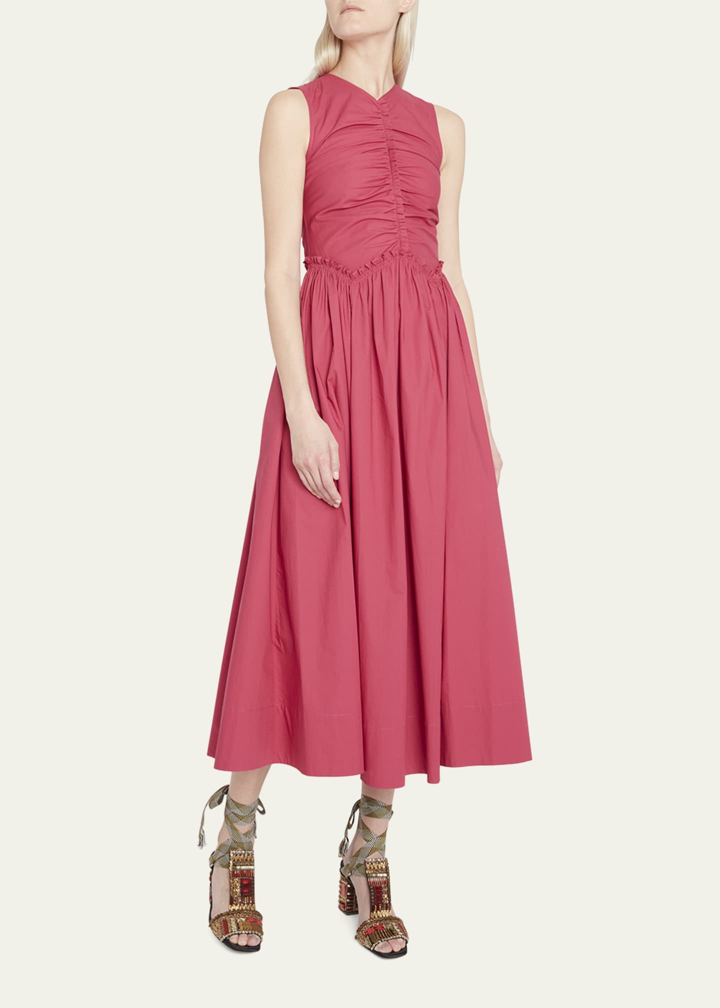Ulla Johnson Mimi Sleeveless Poplin Midi Dress - Bergdorf Goodman