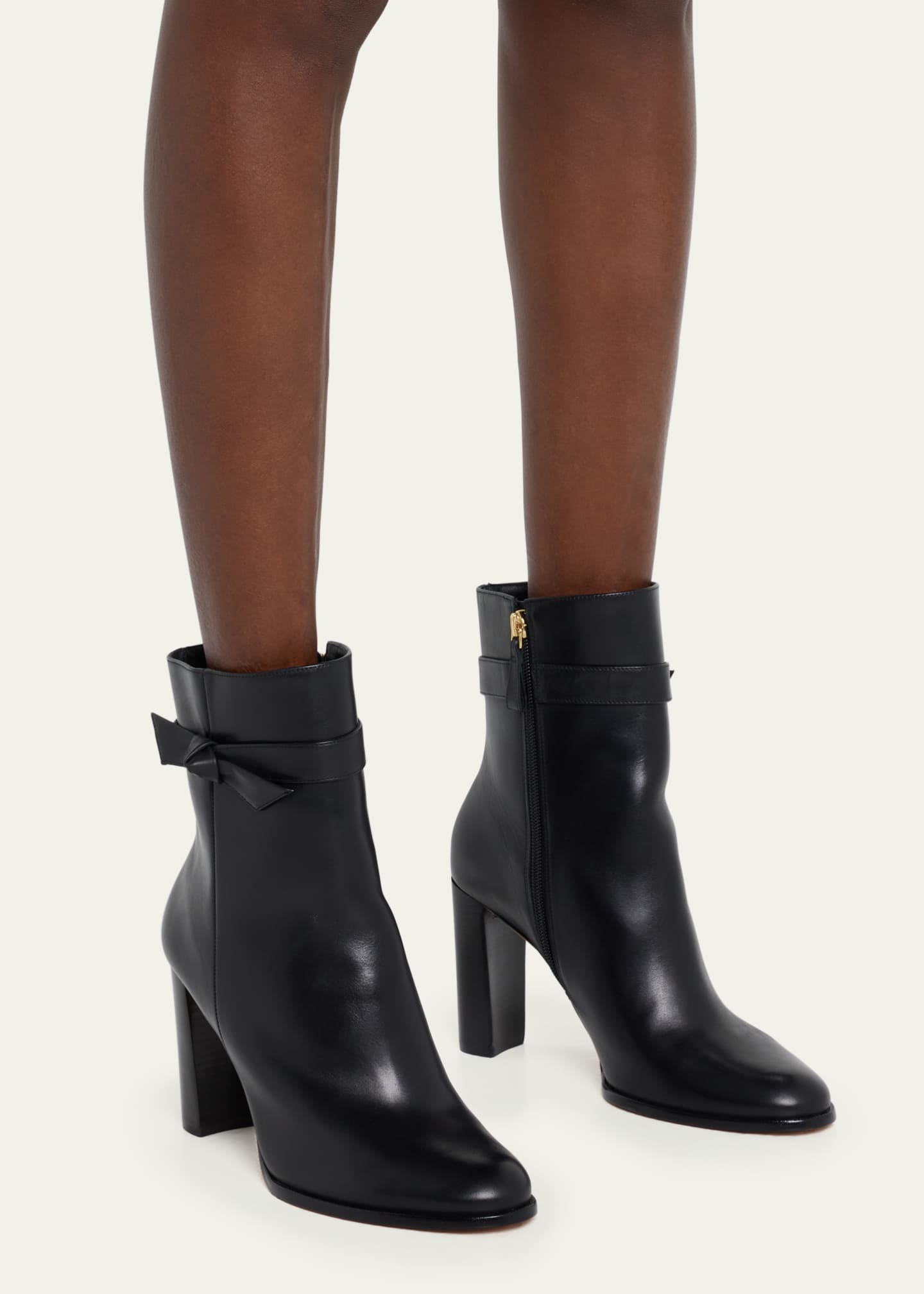 Alexandre Birman Clarita City Leather Bow Ankle Boots - Bergdorf Goodman