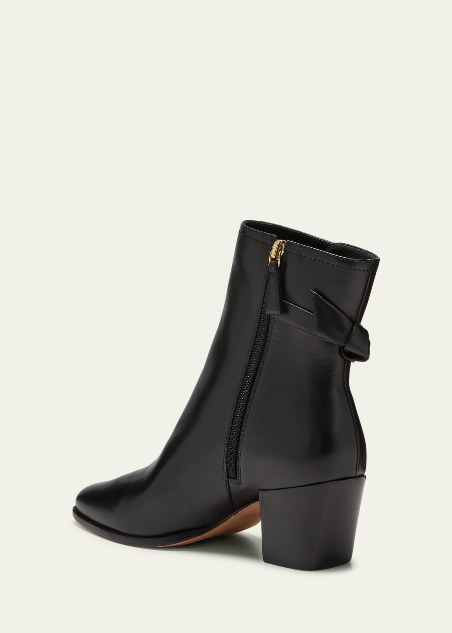 Alexandre Birman Jessa Leather Bow Ankle Booties - Bergdorf Goodman