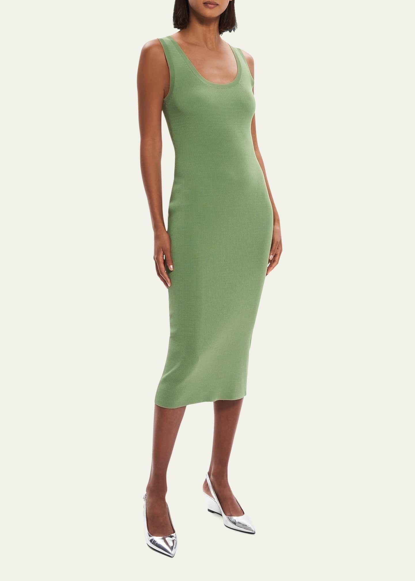 Theory Sleeveless Rib-Knit Tank Midi Dress - Bergdorf Goodman