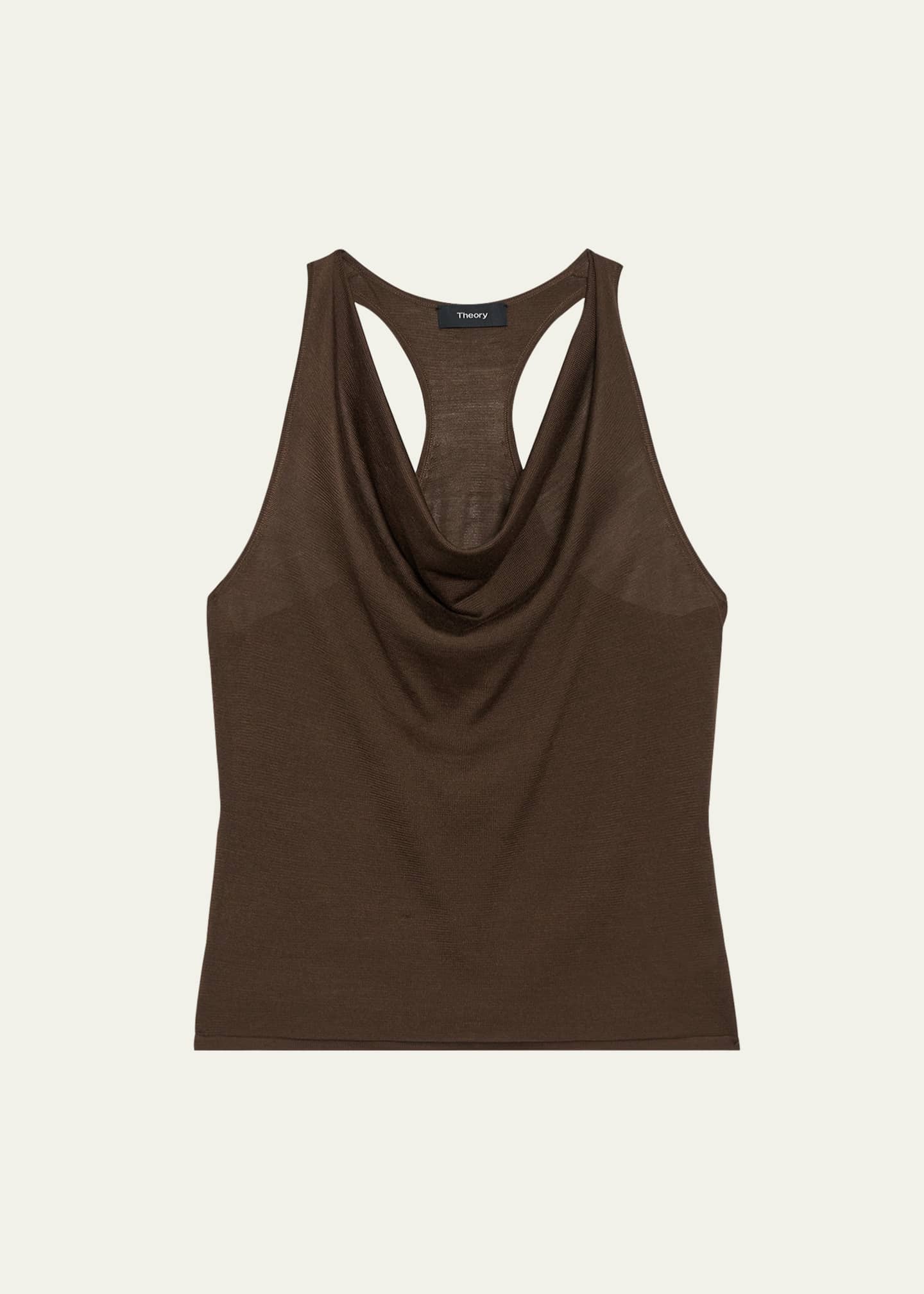 Theory Cowl Racerback Silk Tank Top - Bergdorf Goodman