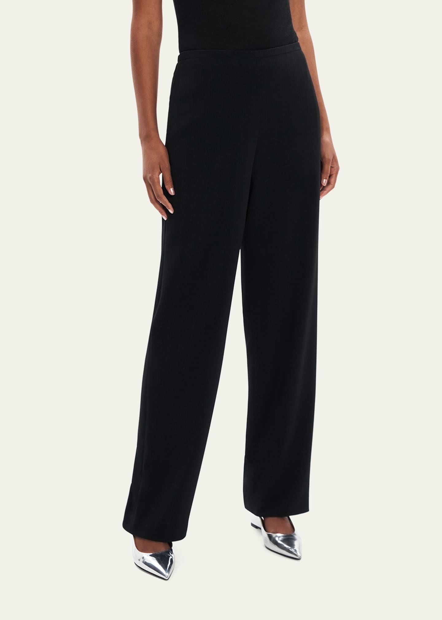 Theory Admiral Crepe Straight-Leg Pull-On Pants - Bergdorf Goodman