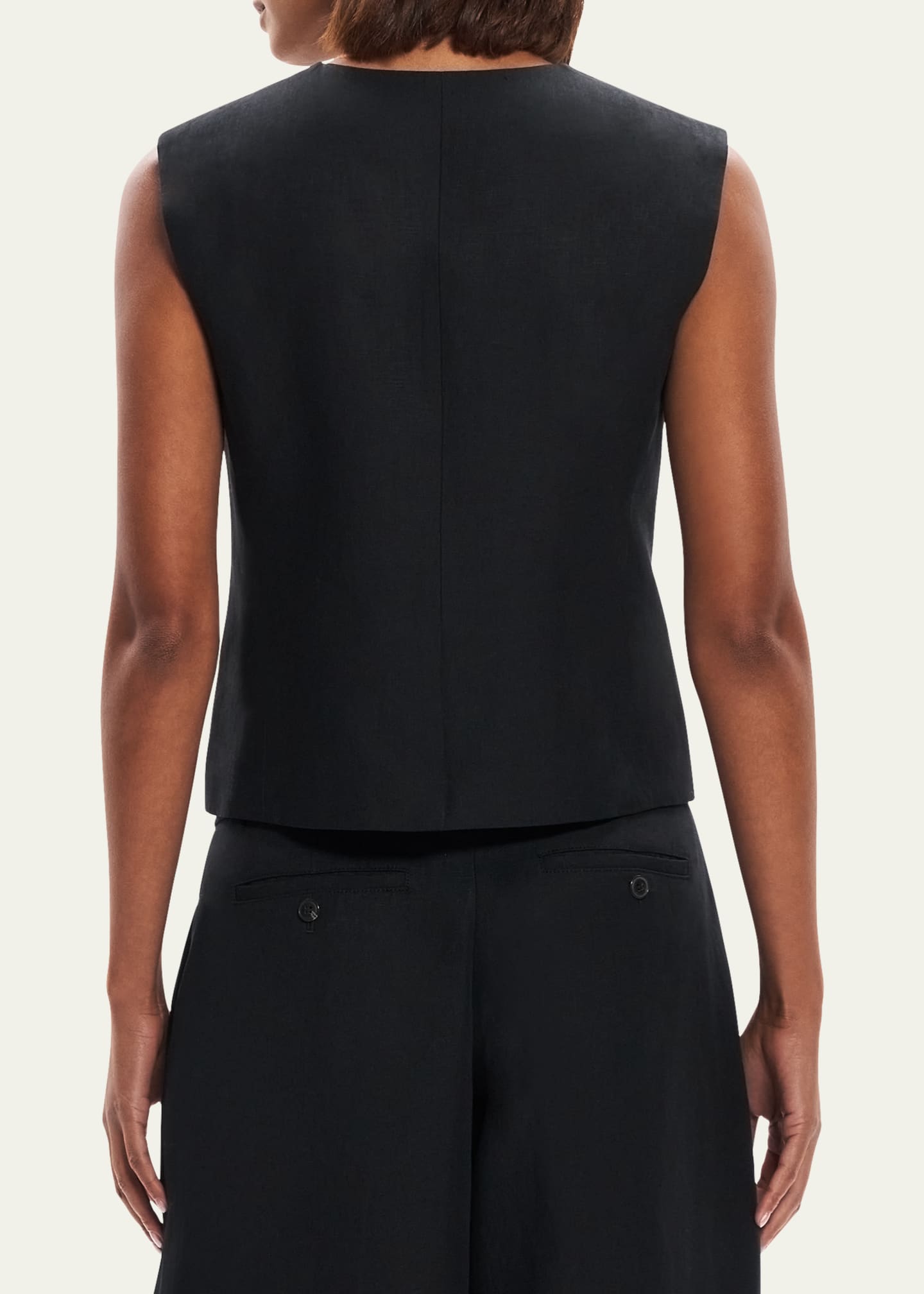 Theory Galena Linen Slim Vest - Bergdorf Goodman