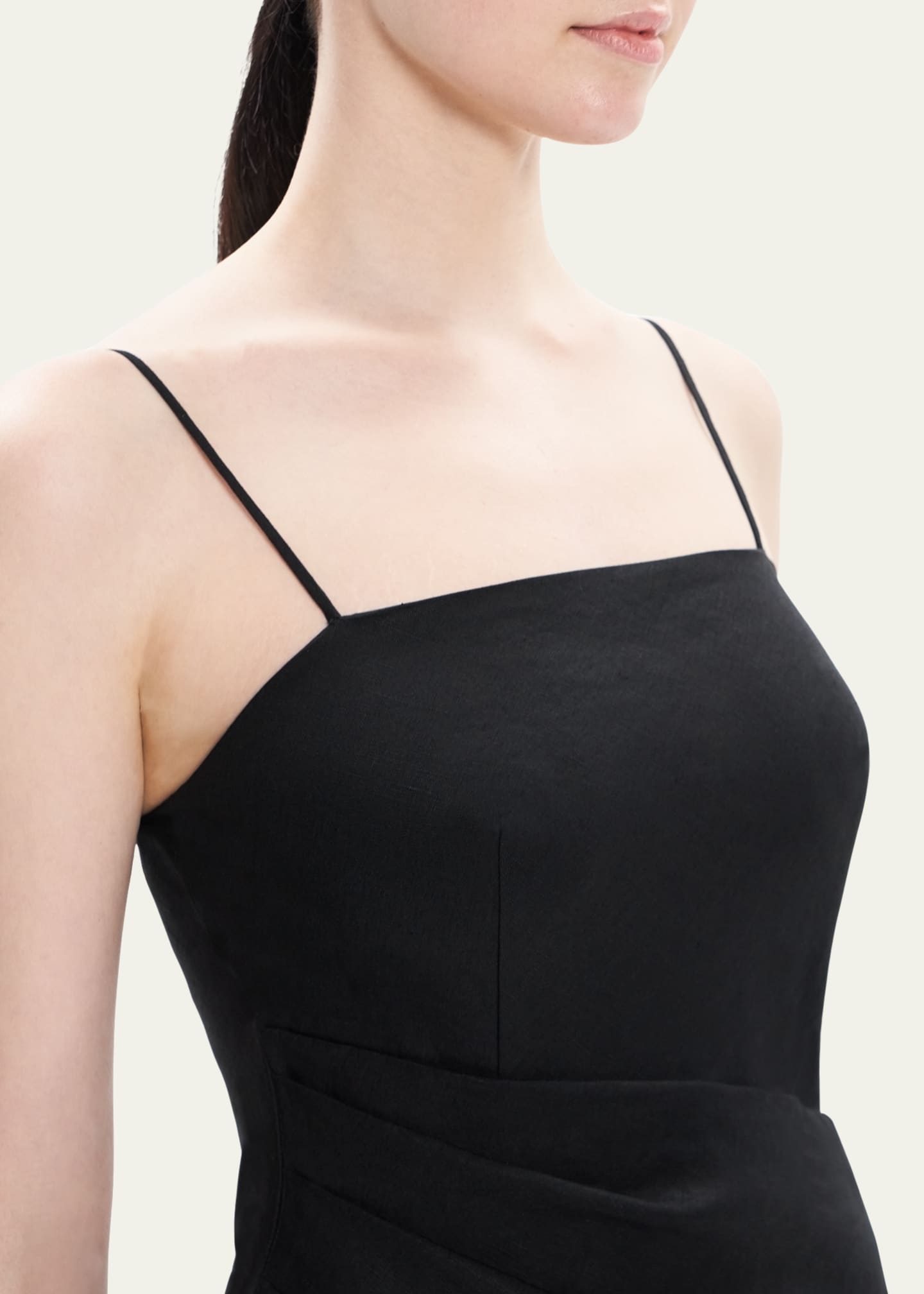 Theory Galena Linen Notched-Hem Mini Dress - Bergdorf Goodman