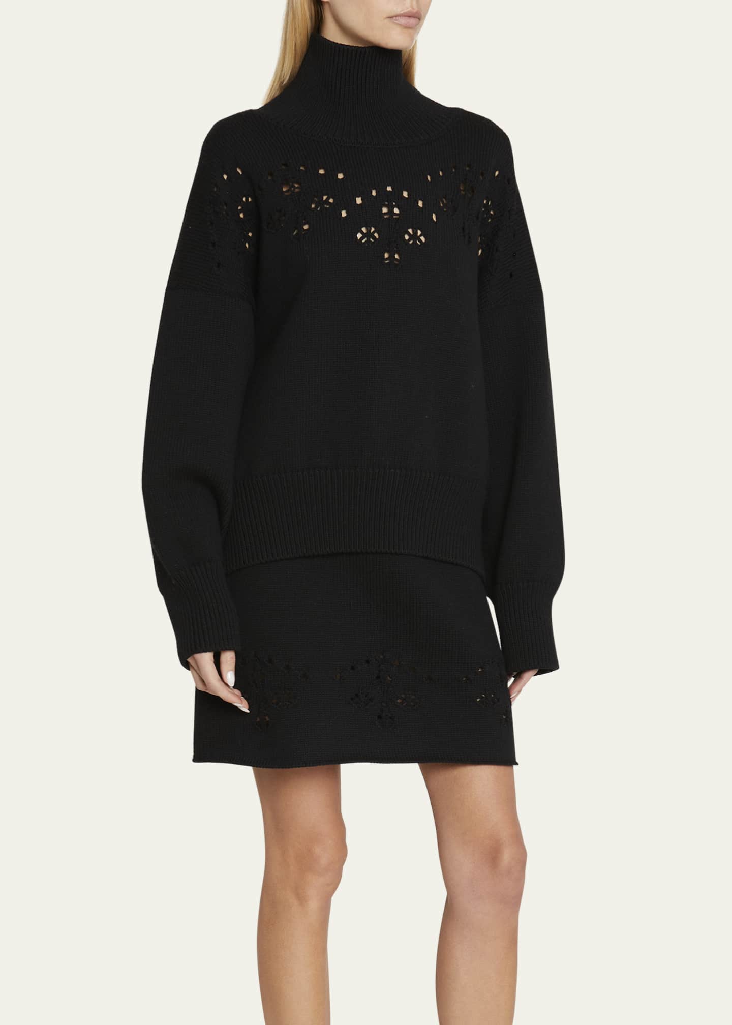 Chloe Lower Impact Wool Pointelle Knit Sweater - Bergdorf Goodman