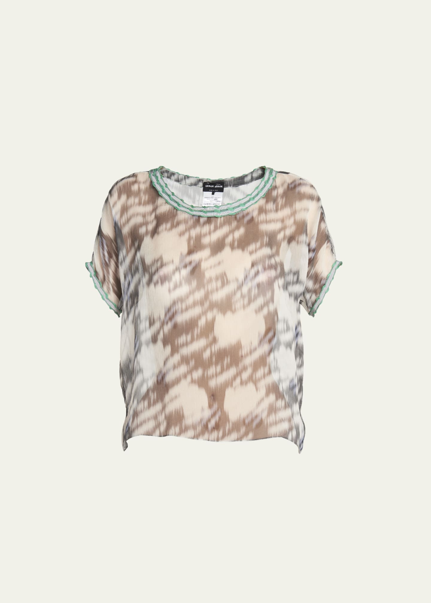 Giorgio Armani Abstract Leopard Print Sheer Blouse - Bergdorf Goodman