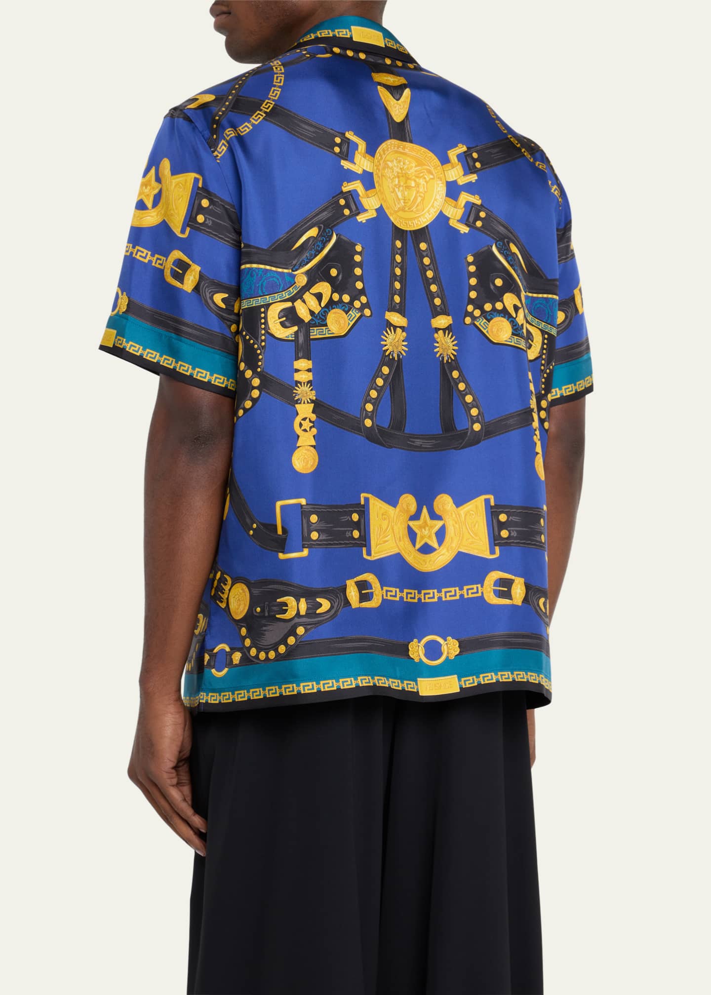 Versace Men's Medusa Harness Silk Camp Shirt - Bergdorf Goodman