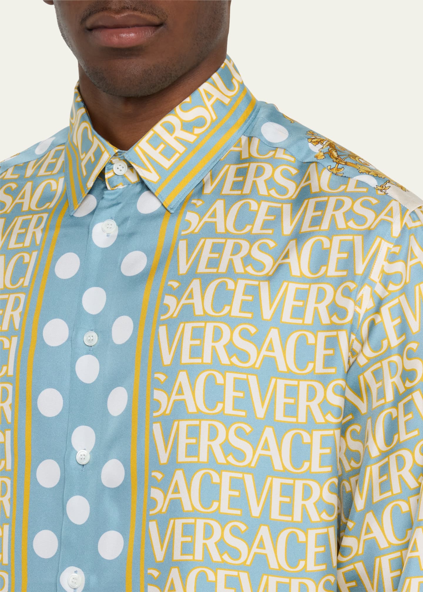 Versace Men's Versace Allover Silk Shirt - Bergdorf Goodman