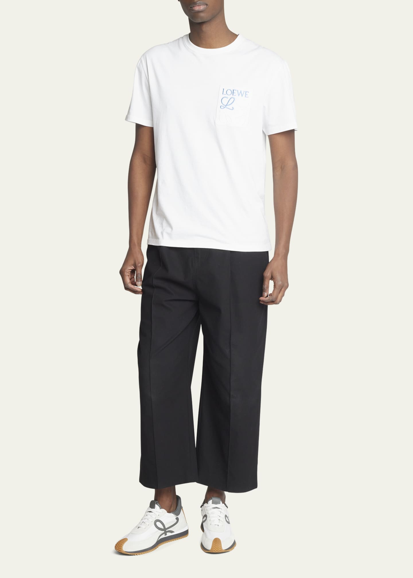 Loewe Men's Nylon and Suede Flow Runner Sneakers - Bergdorf Goodman