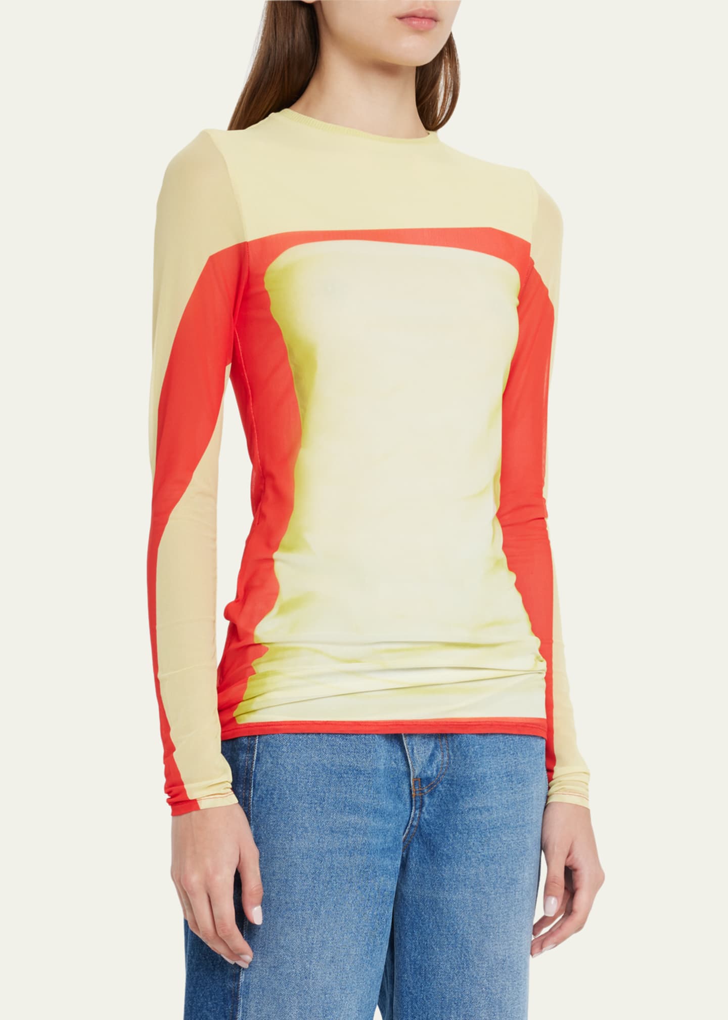 Loewe Trompe L'Oeil Fitted Mesh Top - Bergdorf Goodman