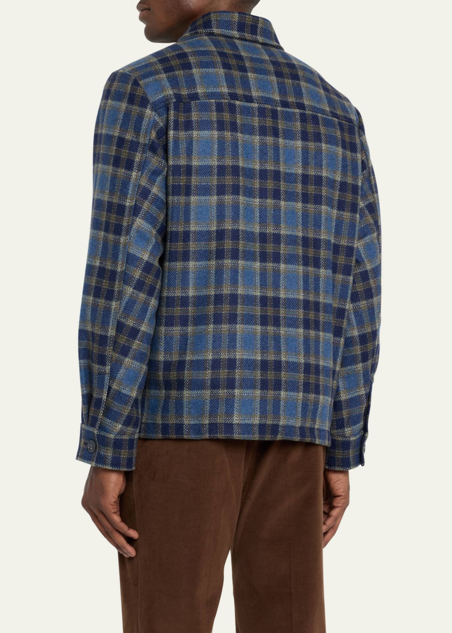 A.P.C. Men's Plaid Flannel Chore Jacket - Bergdorf Goodman