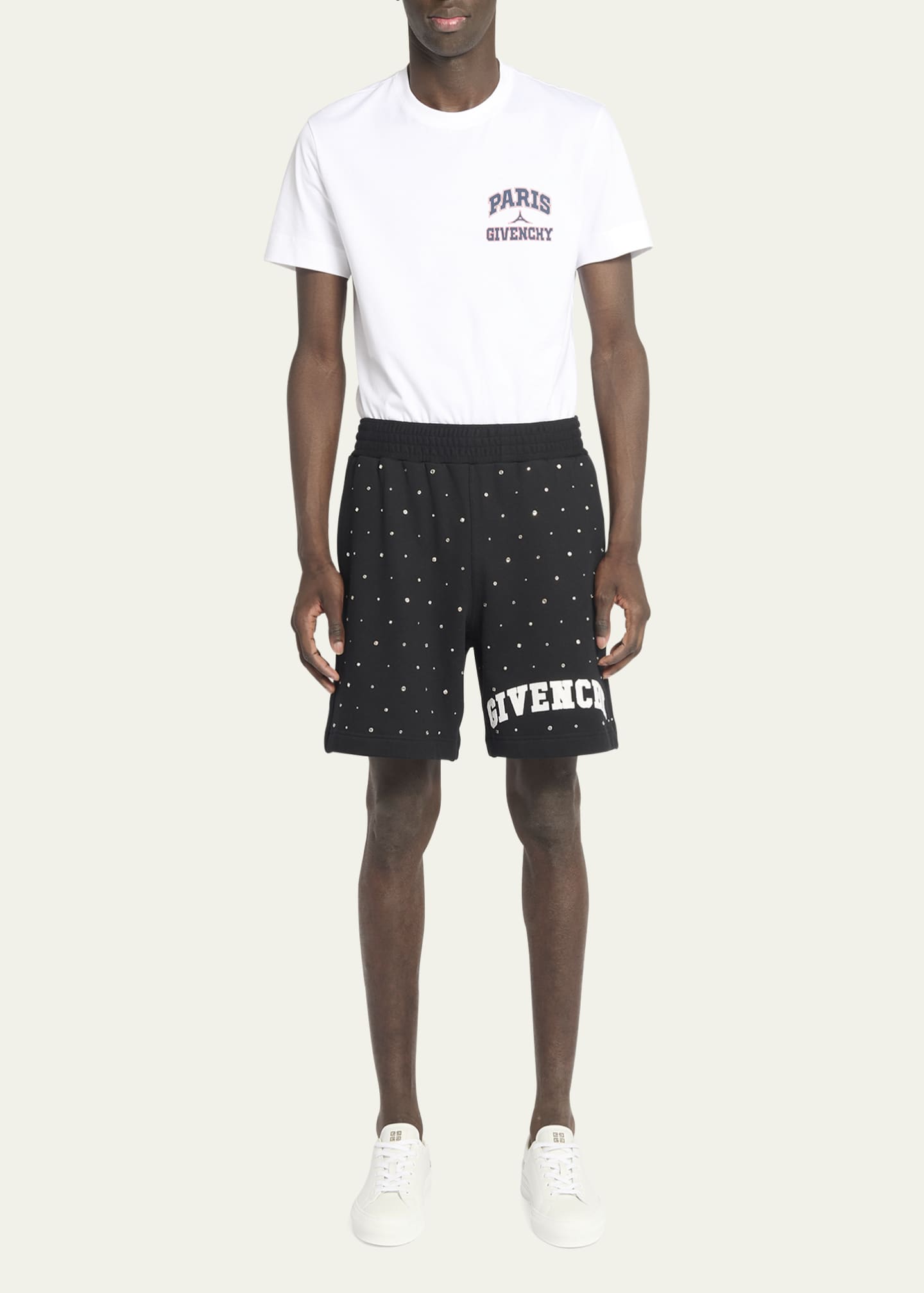 Givenchy Men's Studded Terry Sweat Shorts - Bergdorf Goodman