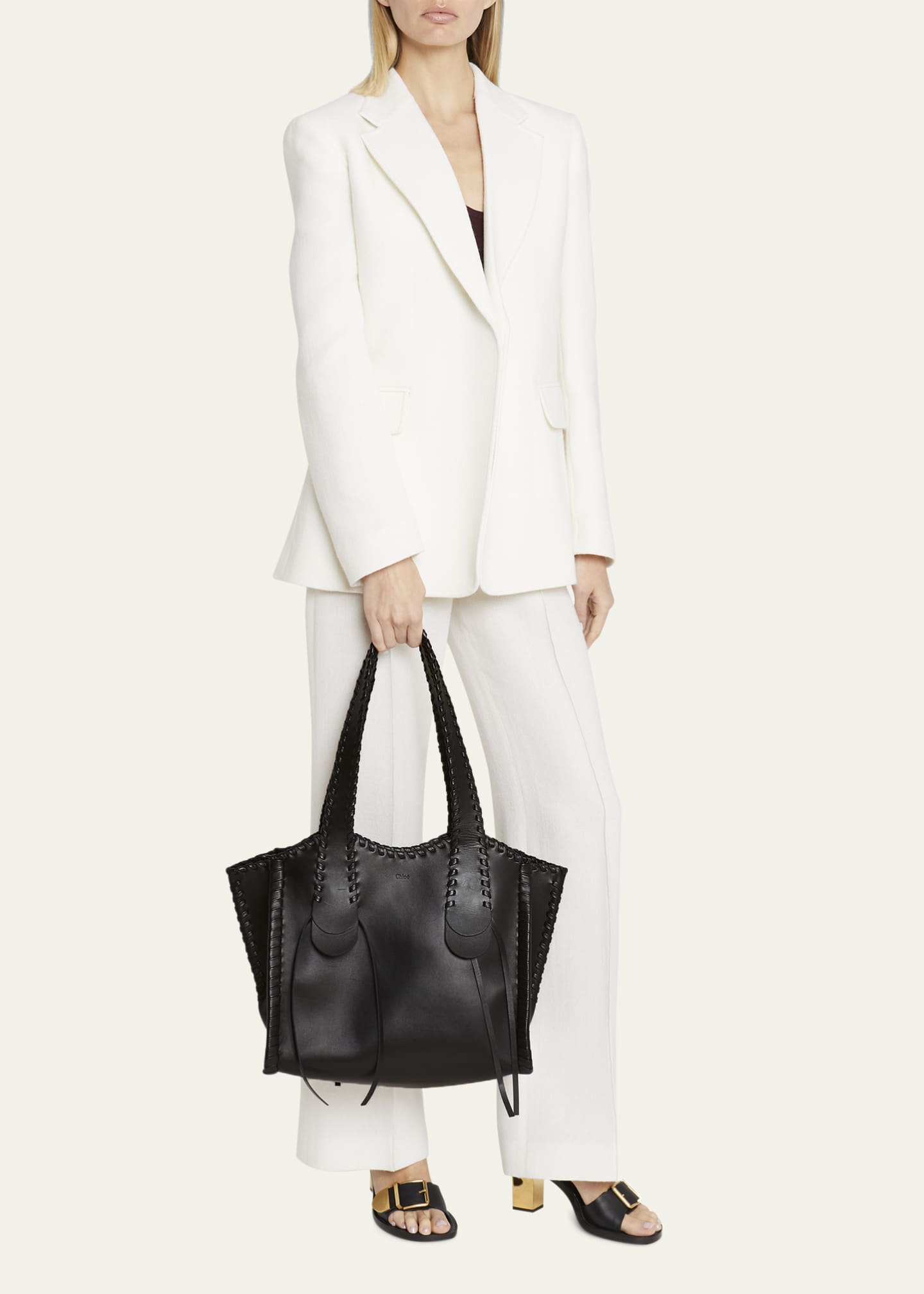 Chloe Mony Medium Tote Bag in Shiny Leather - Bergdorf Goodman