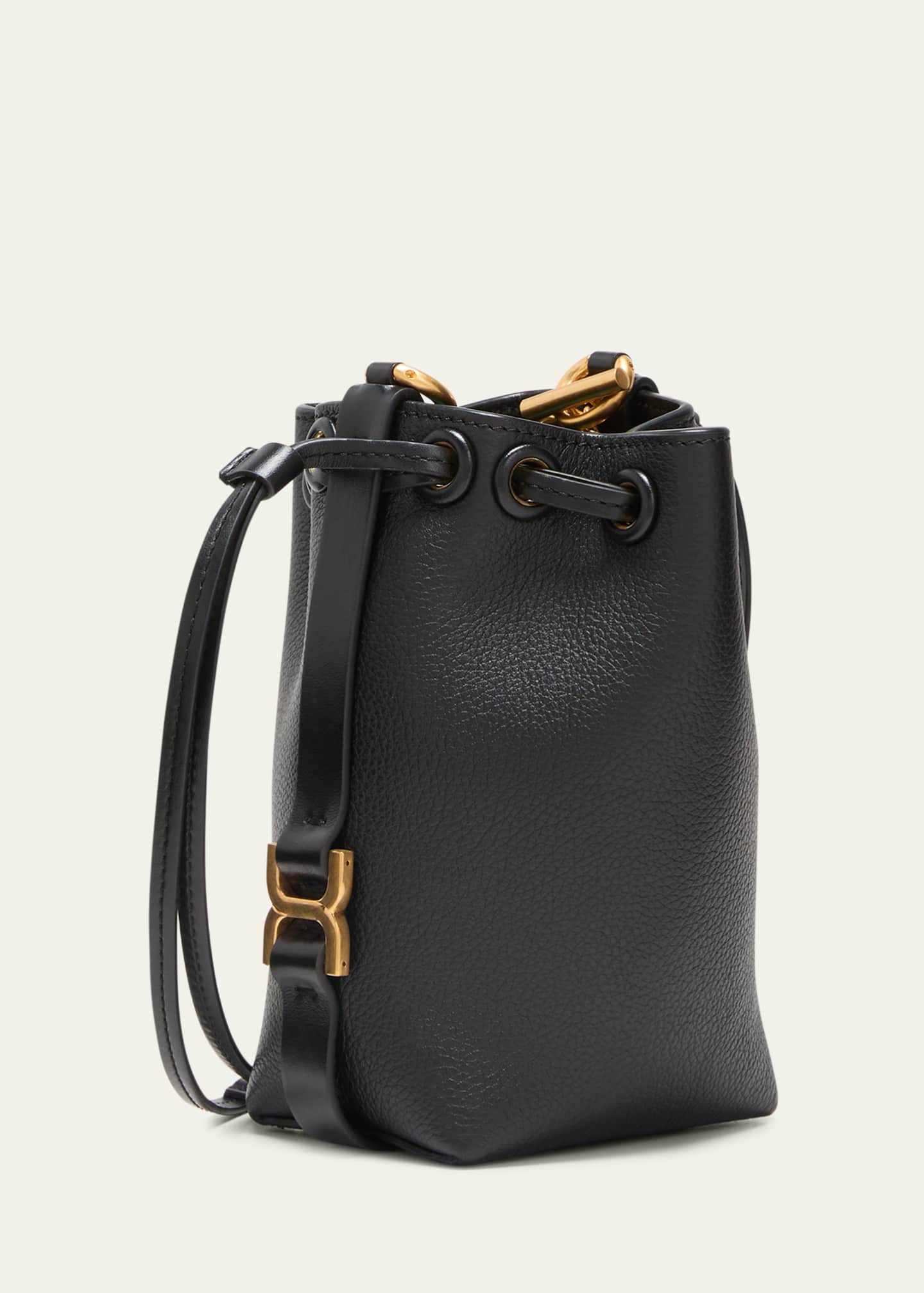 Chloe Marcie Micro Bucket Bag in Leather with Chain Strap - Bergdorf ...