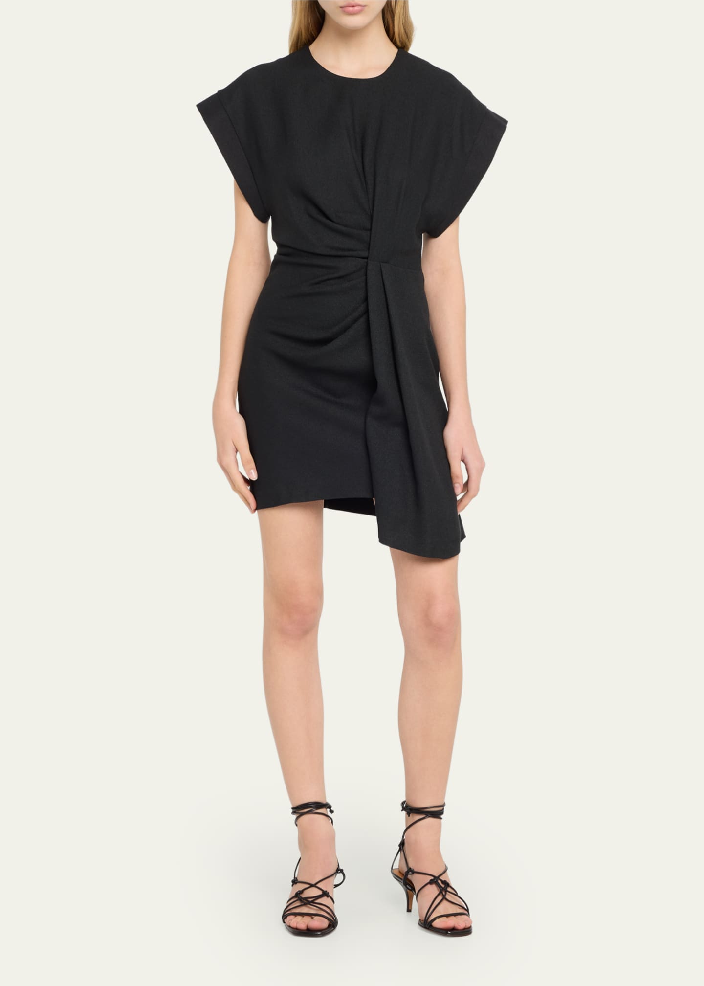 Iro Pena Short-Sleeve Draped Mini Dress - Bergdorf Goodman