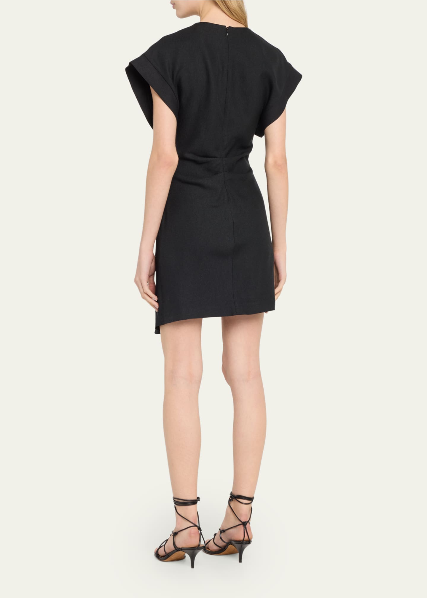 Iro Pena Short-Sleeve Draped Mini Dress - Bergdorf Goodman