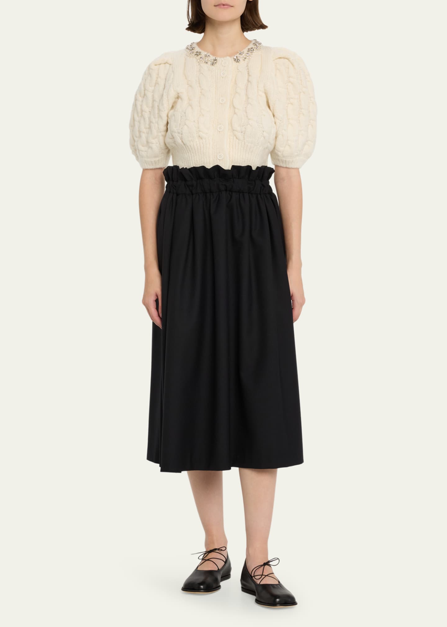 Simone Rocha Heart Toe Lace-Up Ballerina Flats - Bergdorf Goodman