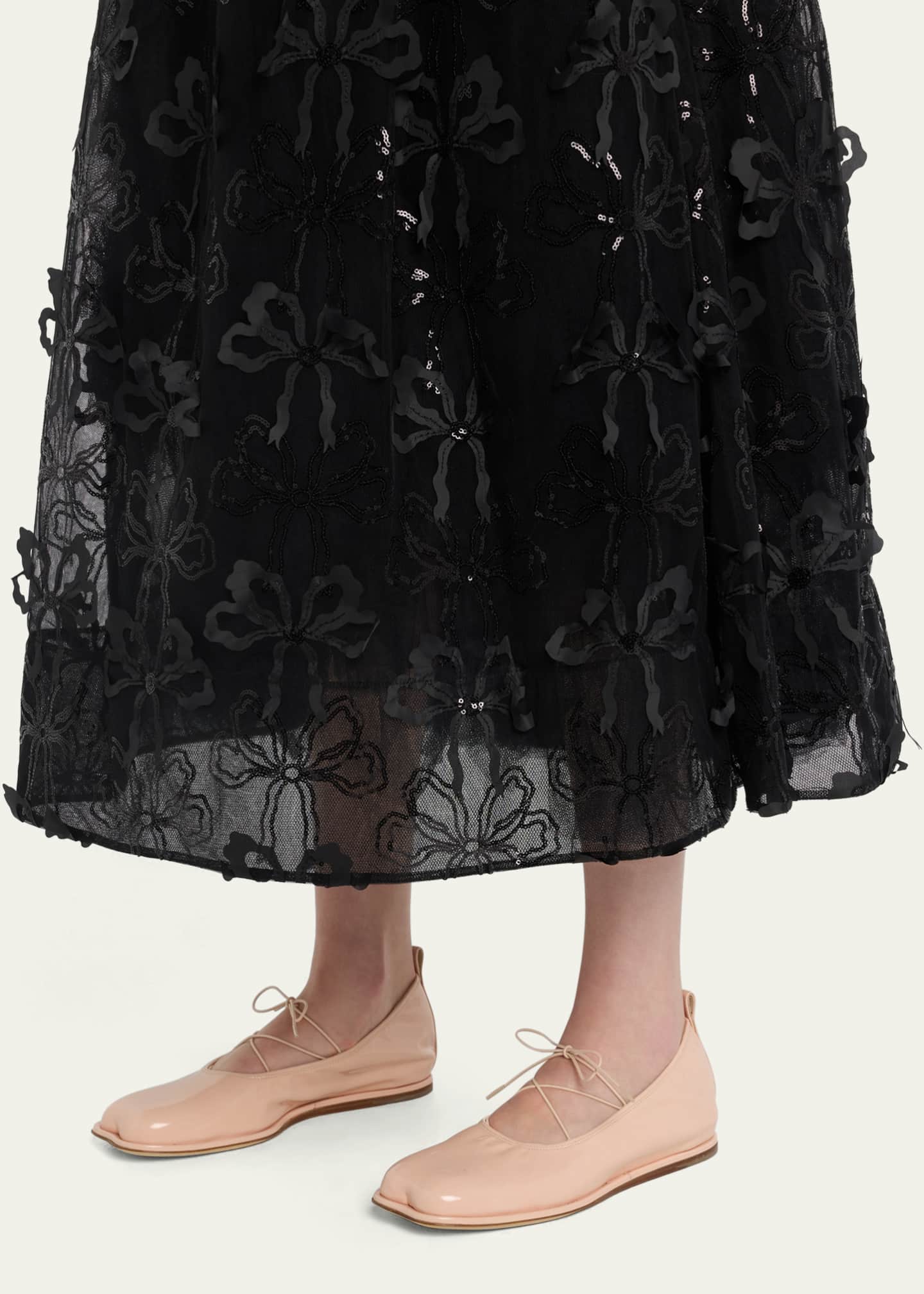 Simone Rocha Heart Toe Lace-Up Ballerina Flats - Bergdorf Goodman
